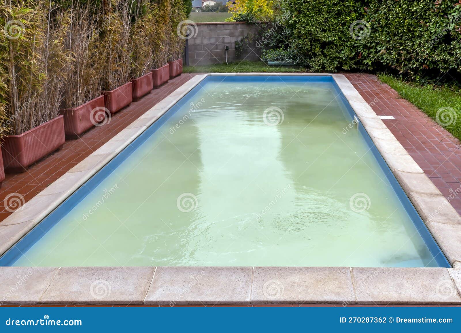 A Swimming Pool Has White Water Due To Shock Chlorination Stock Photo ...