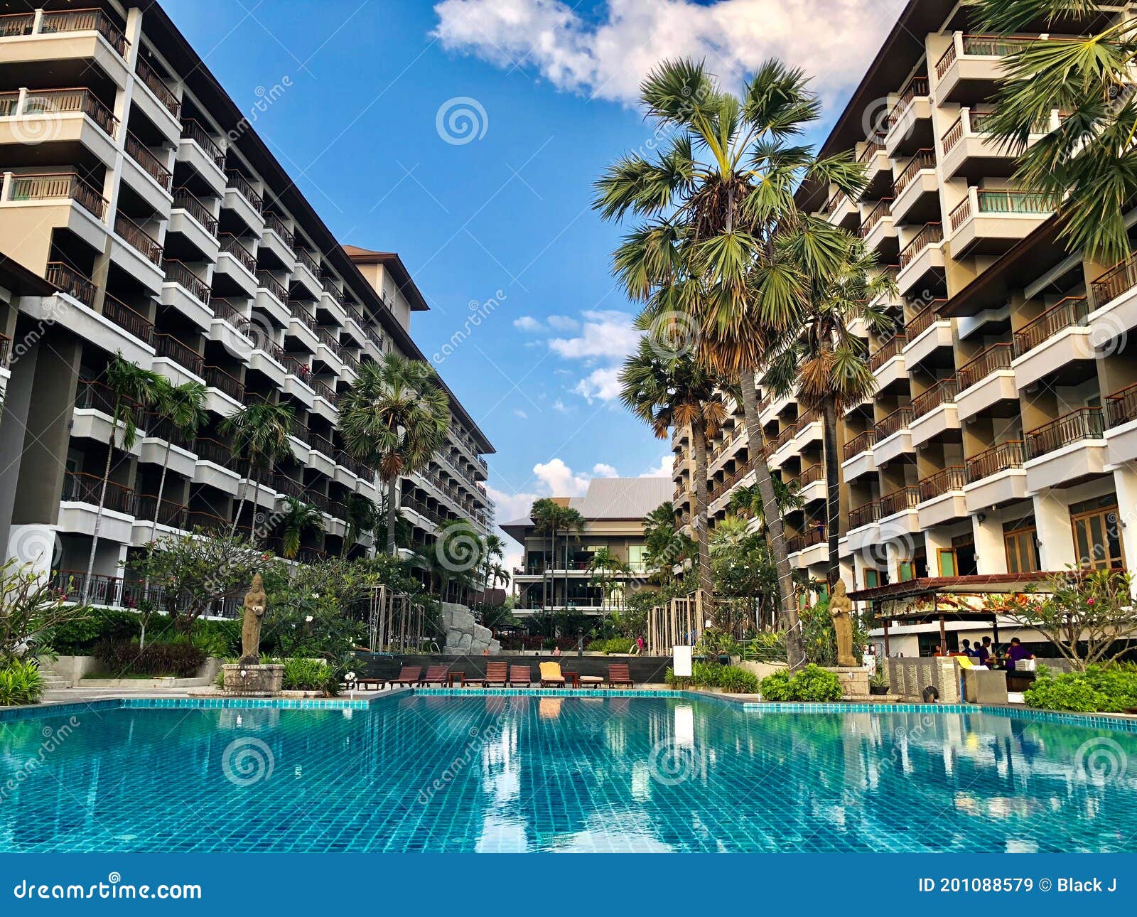 Swimming Pool among High Rise Buildings Stock Image - Image of rise ...