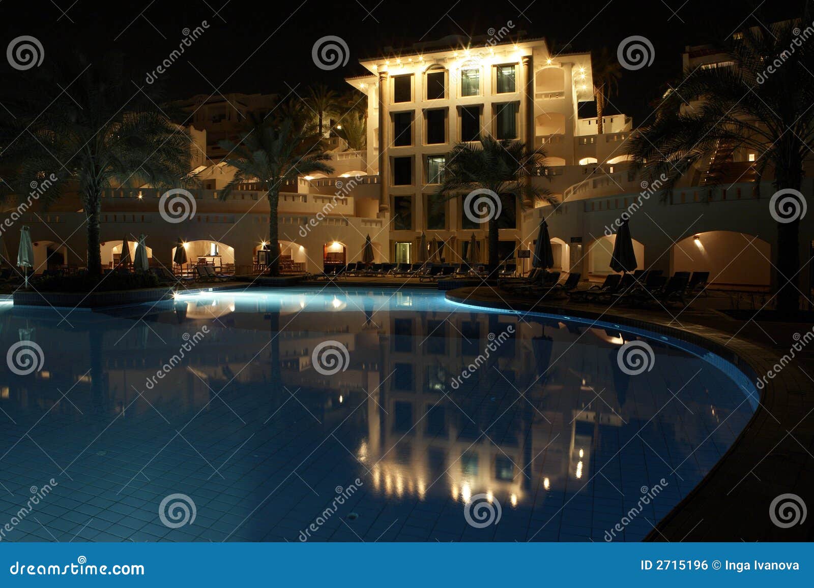 Swimming Pool with Highlights Stock Photo - Image of palace, evening ...