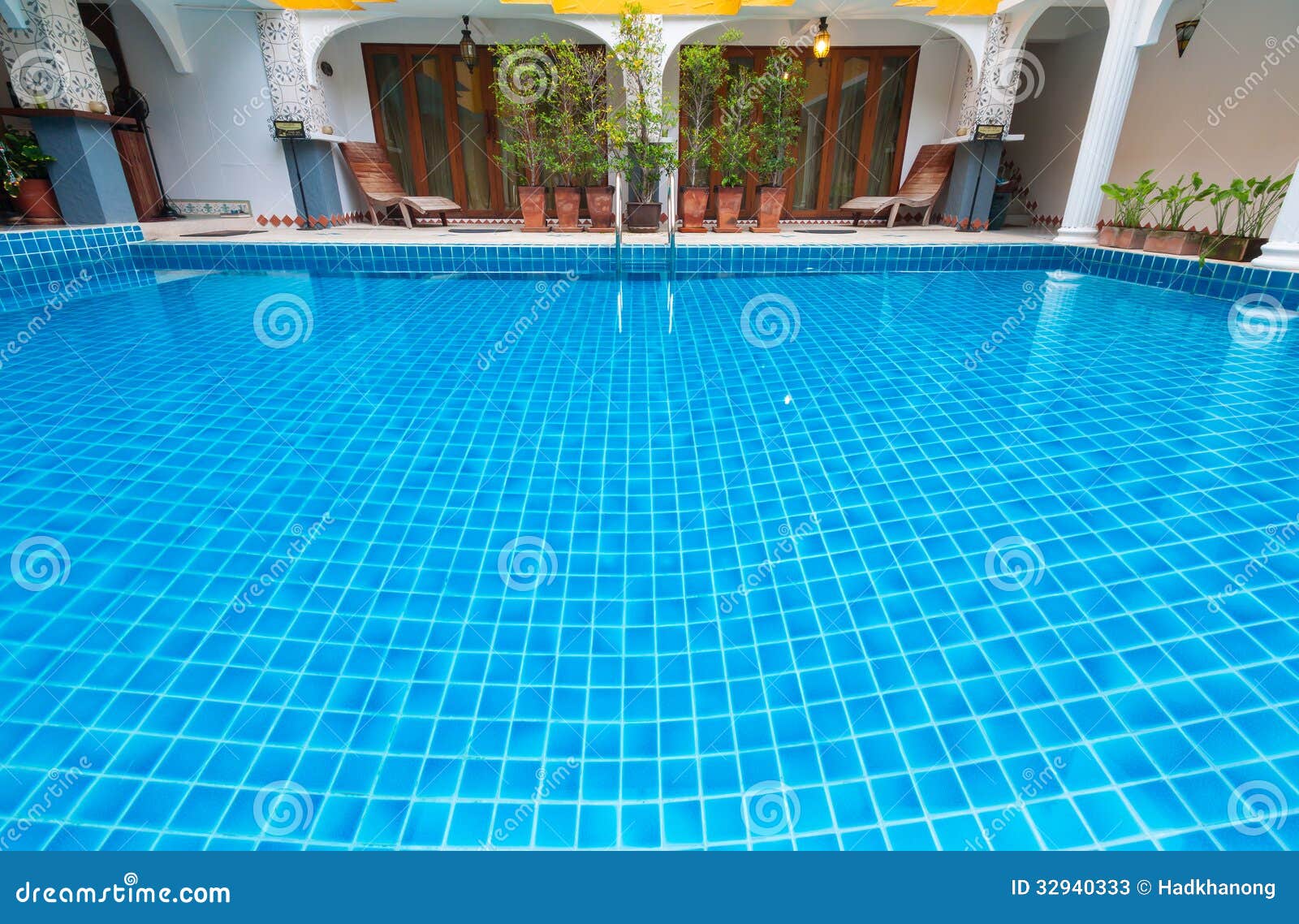 Swimming pool in the hotel stock image. Image of travel - 32940333