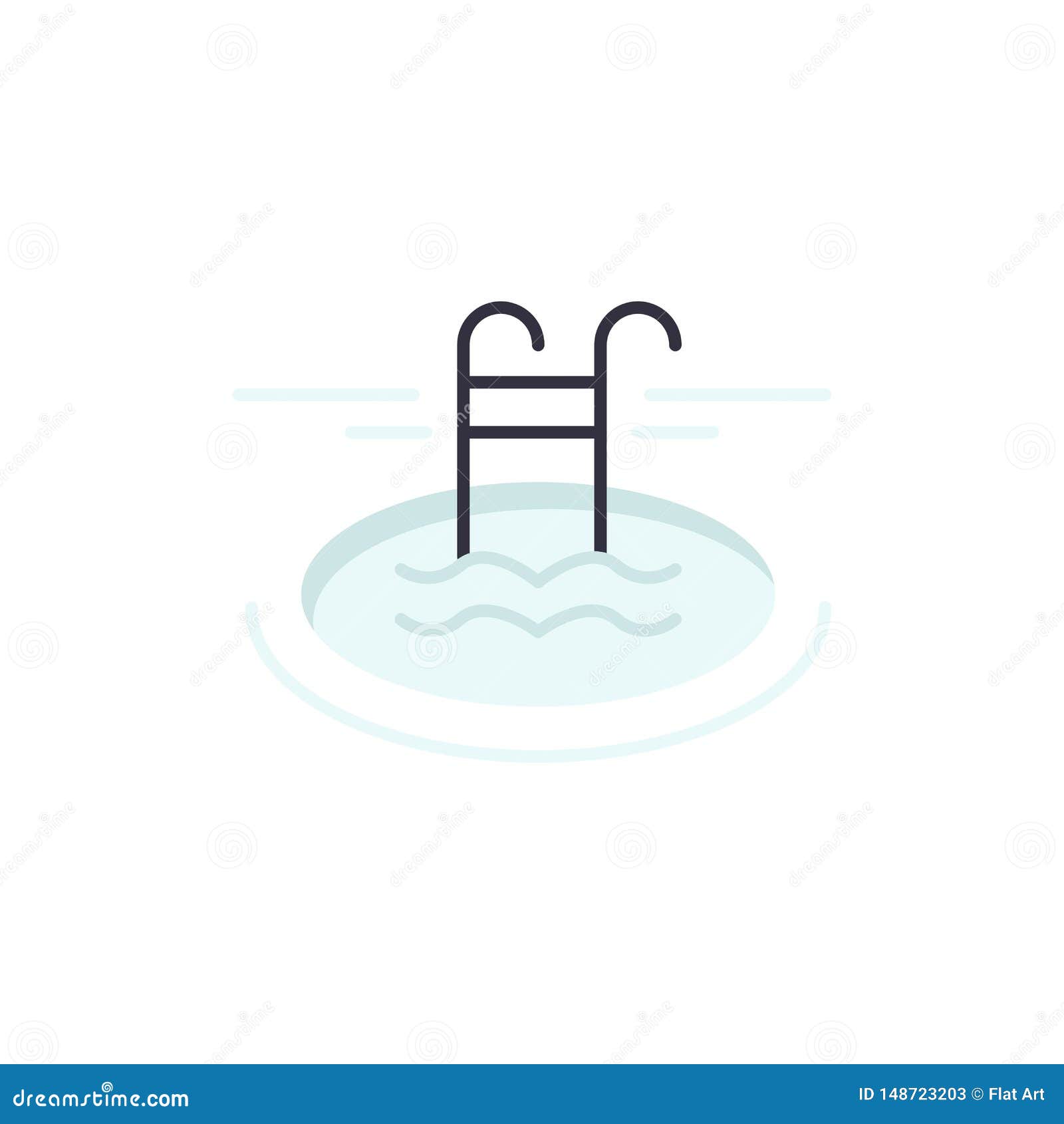 Swimming, Pool, Hotel, Serves Flat Color Icon. Vector Icon Banner ...