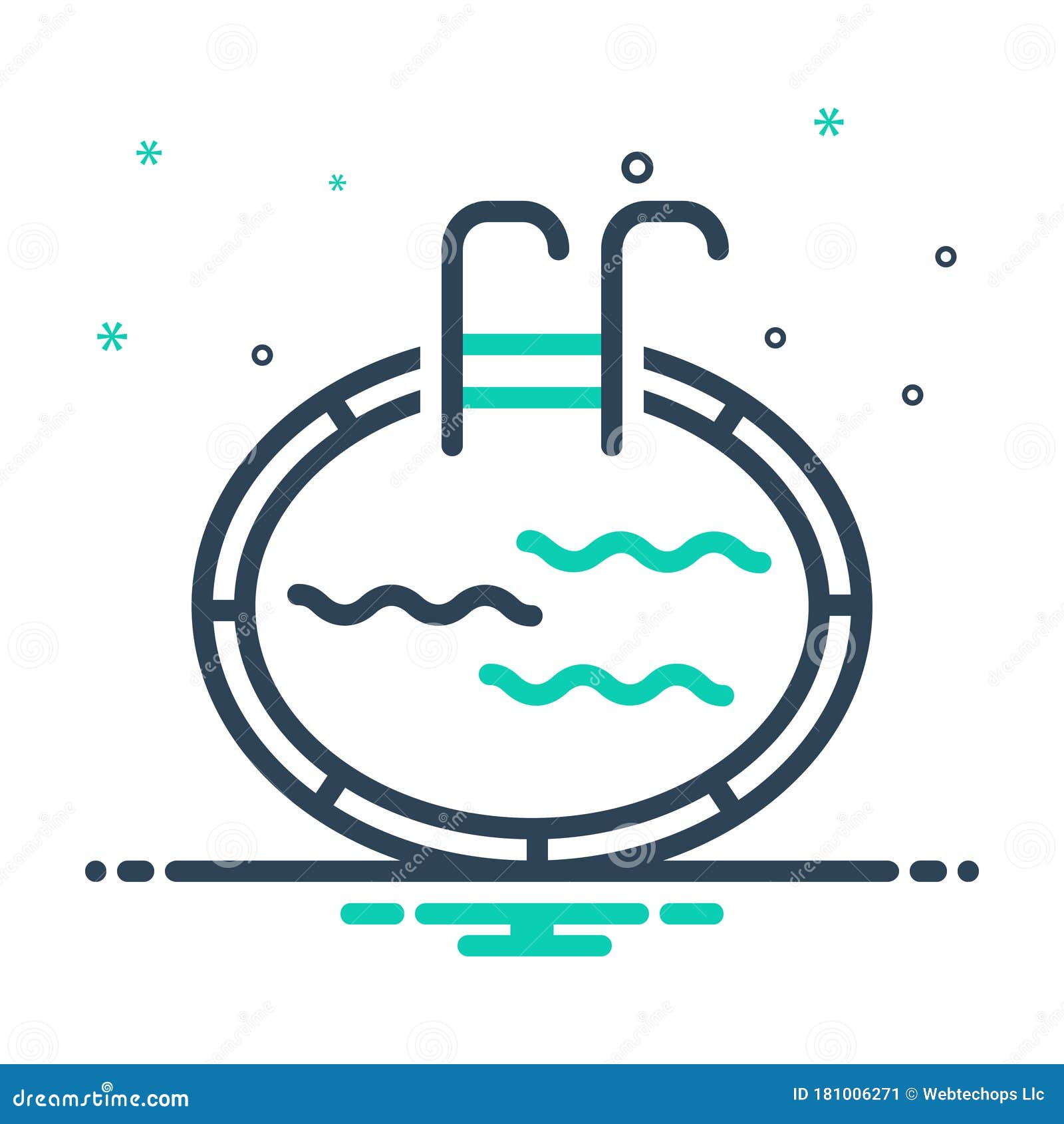 Mix Icon for Swimming Pool, Inflatable and Bathing Stock Vector ...