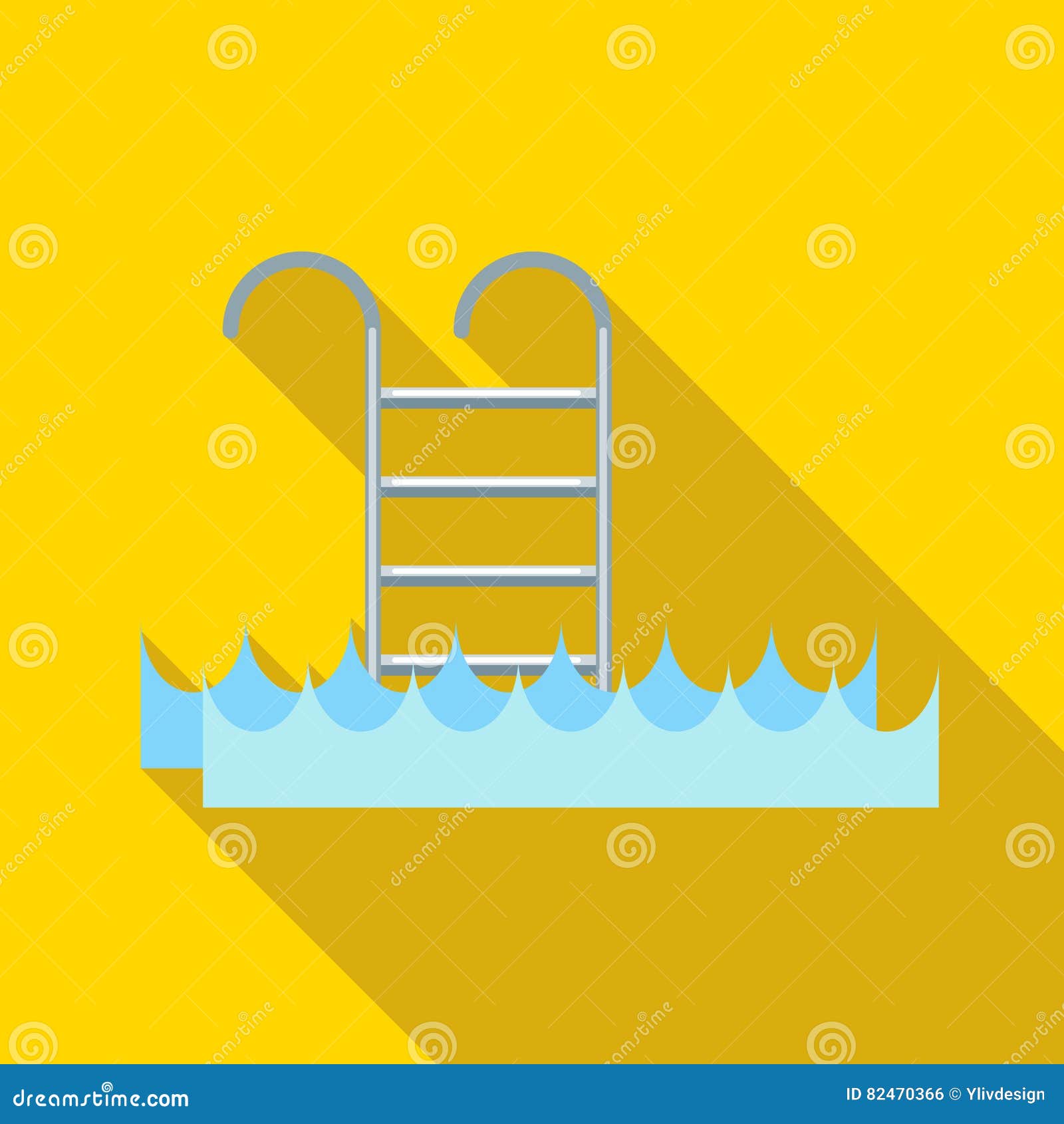 Swimming Pool Icon in Flat Style Stock Vector - Illustration of steel ...