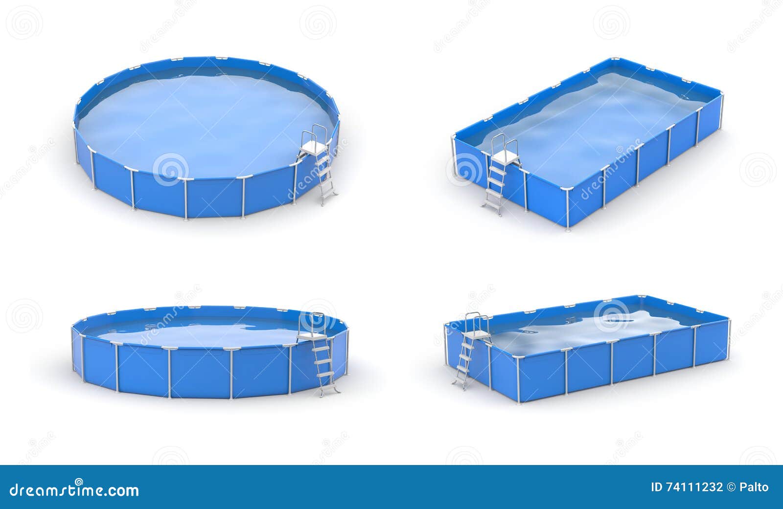 Swimming Pool Icon Set. Blue Pools Stock Illustration - Illustration of ...