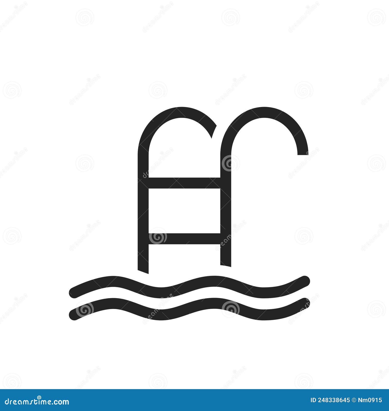 Swimming Pool Icon. Summer Rest and Vacation Symbol Stock Vector ...