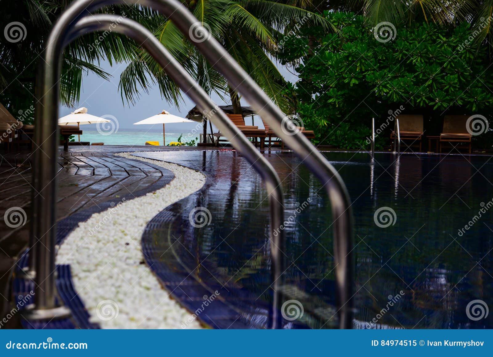 Swimming Pool in Island at Outdoors Stock Image - Image of nature ...