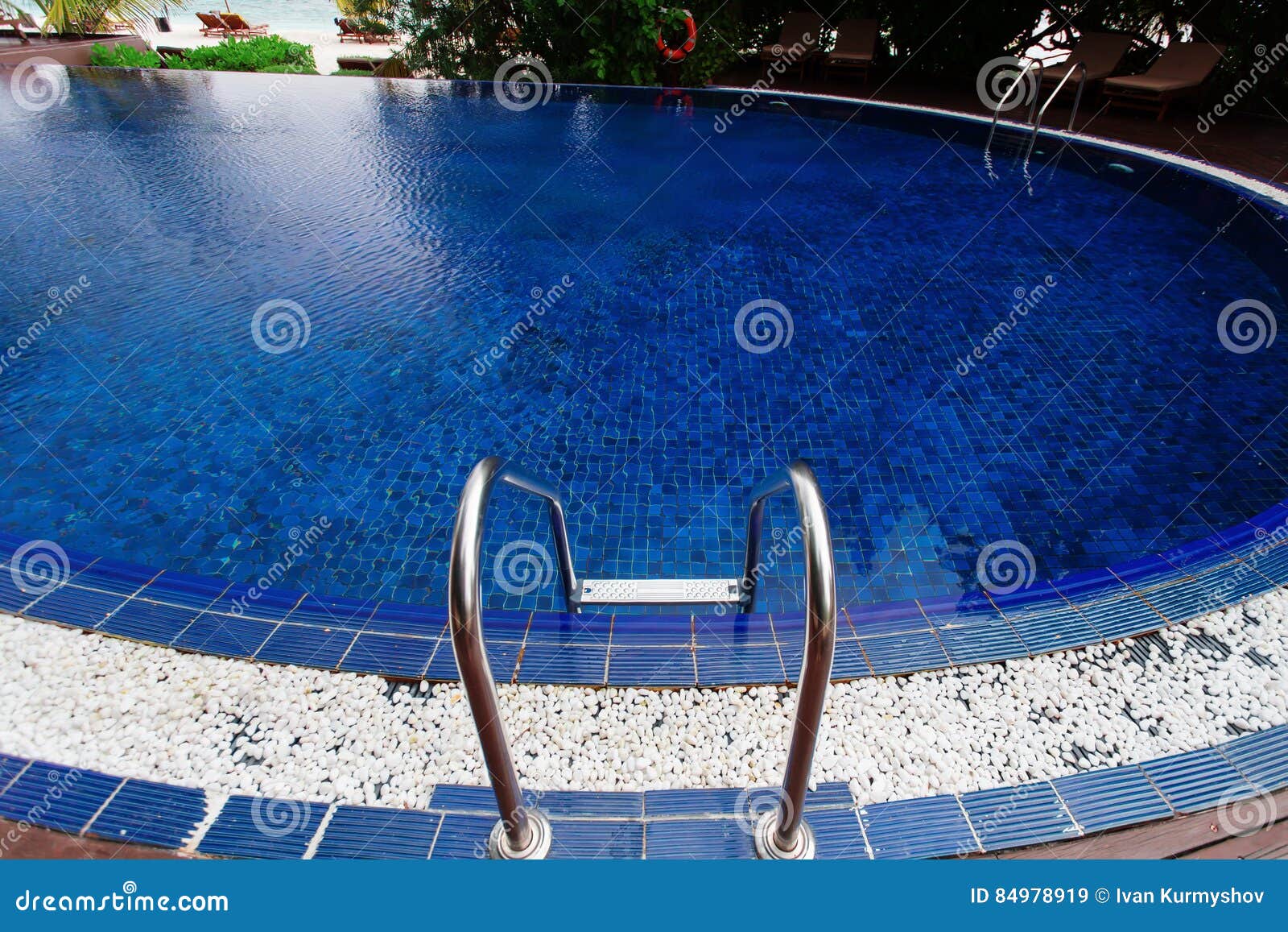Swimming Pool in Island at Outdoors Stock Image - Image of look ...