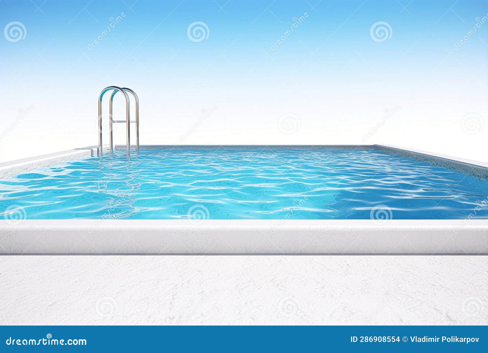 Swimming Pool Isolated on White Background Stock Illustration ...