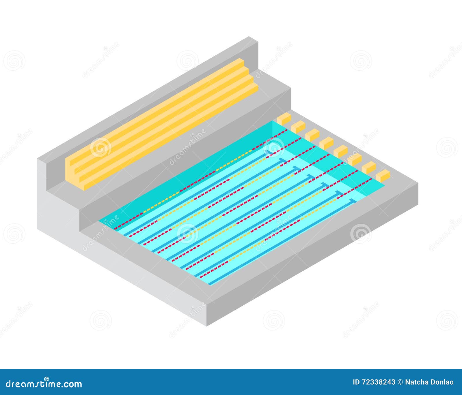 Swimming Pool Isometric Flat Design Stock Vector - Illustration of ...