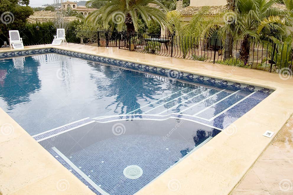 Swimming pool with jacuzzi stock photo. Image of jacuzzi - 2254360