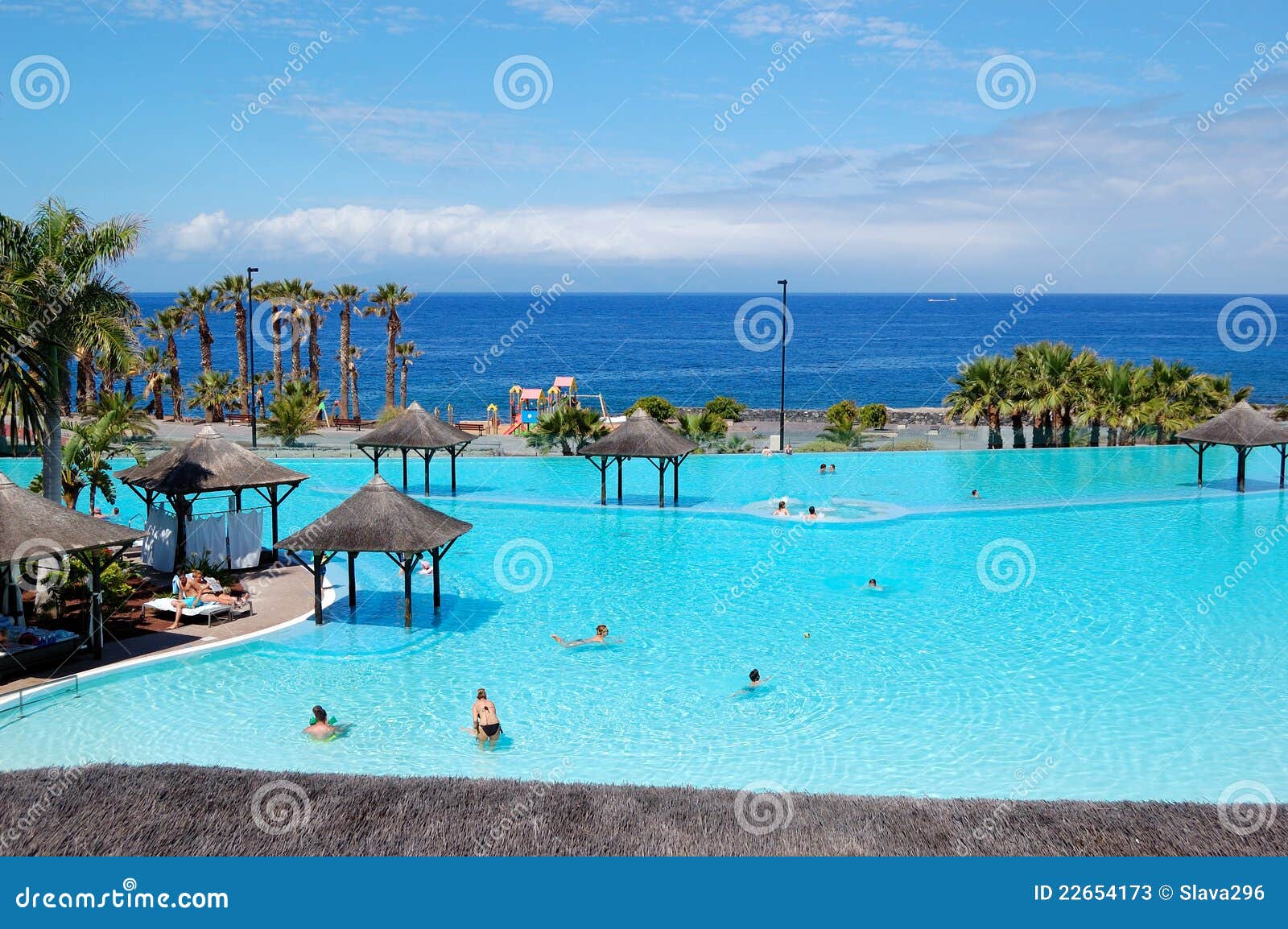 Swimming Pool with Jacuzzi and Beach Editorial Stock Photo - Image of ...