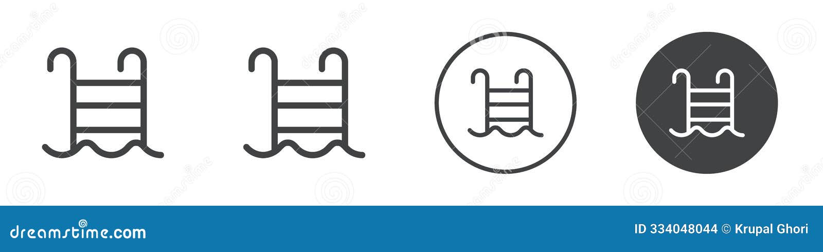 Swimming Pool Ladder Icon Vector Logo Outline Stock Vector ...