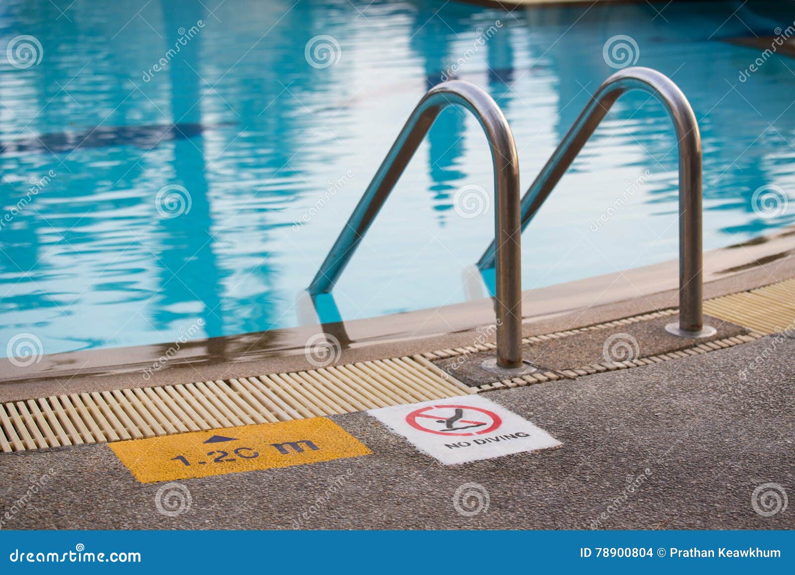 Swimming Pool With Ladder And Sign Stock Photo | CartoonDealer.com ...