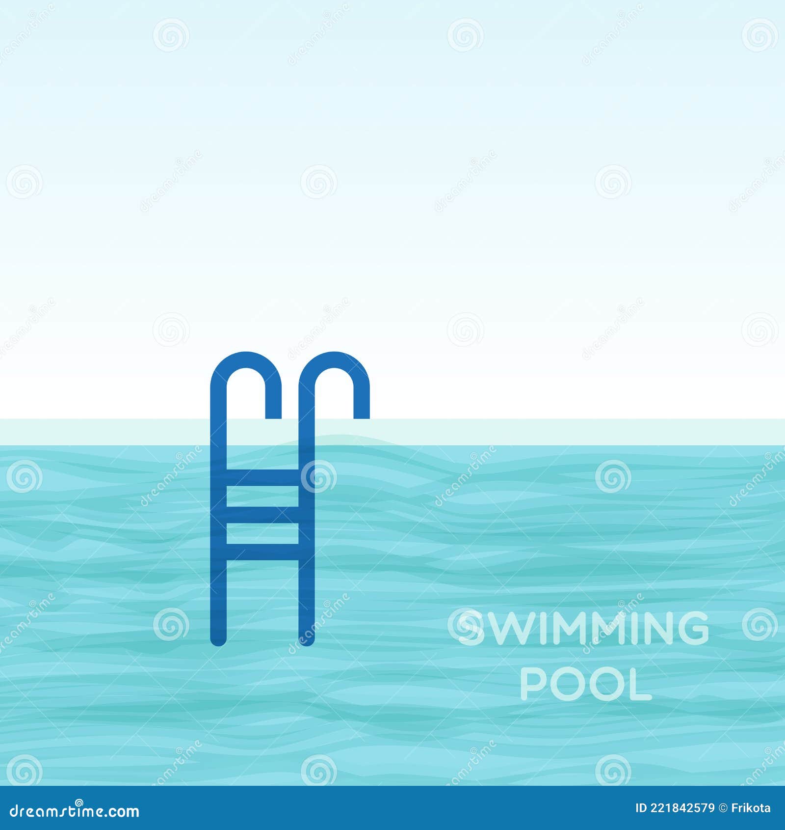 Swimming Pool with Ladder. Vector Illustration, Flat Design Stock ...