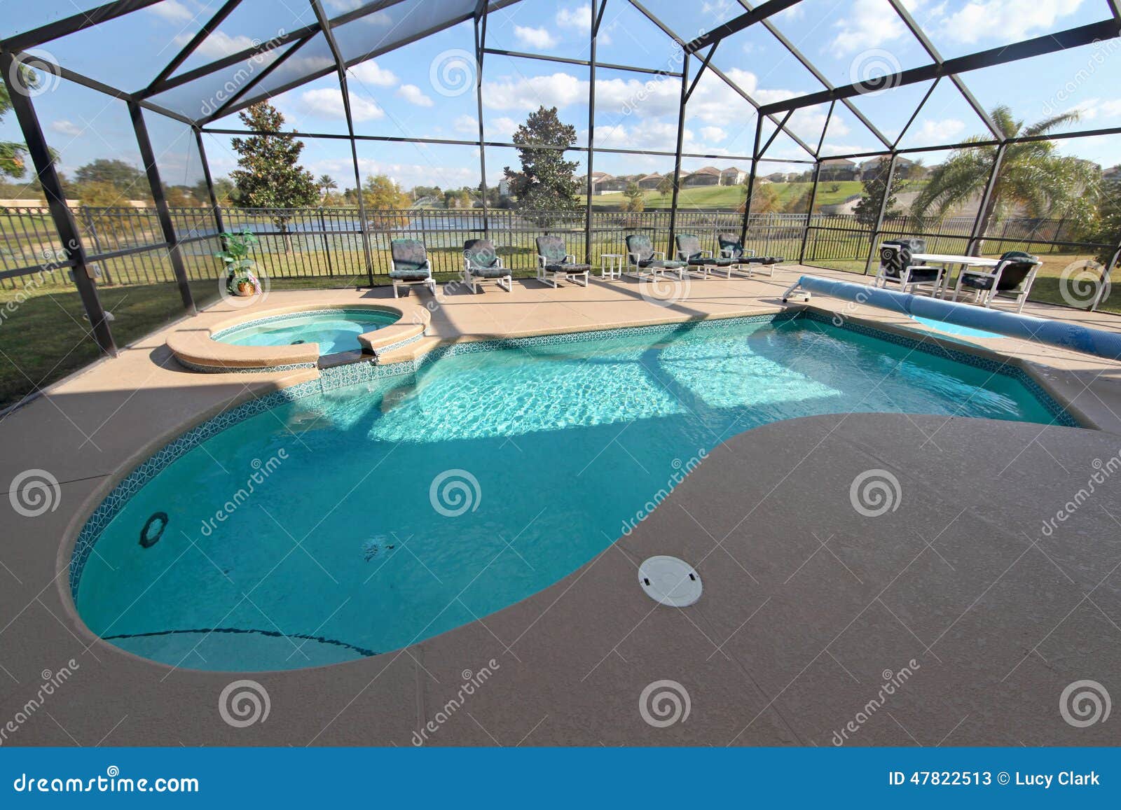 Swimming Pool with Lake View Stock Image - Image of beach, surface ...
