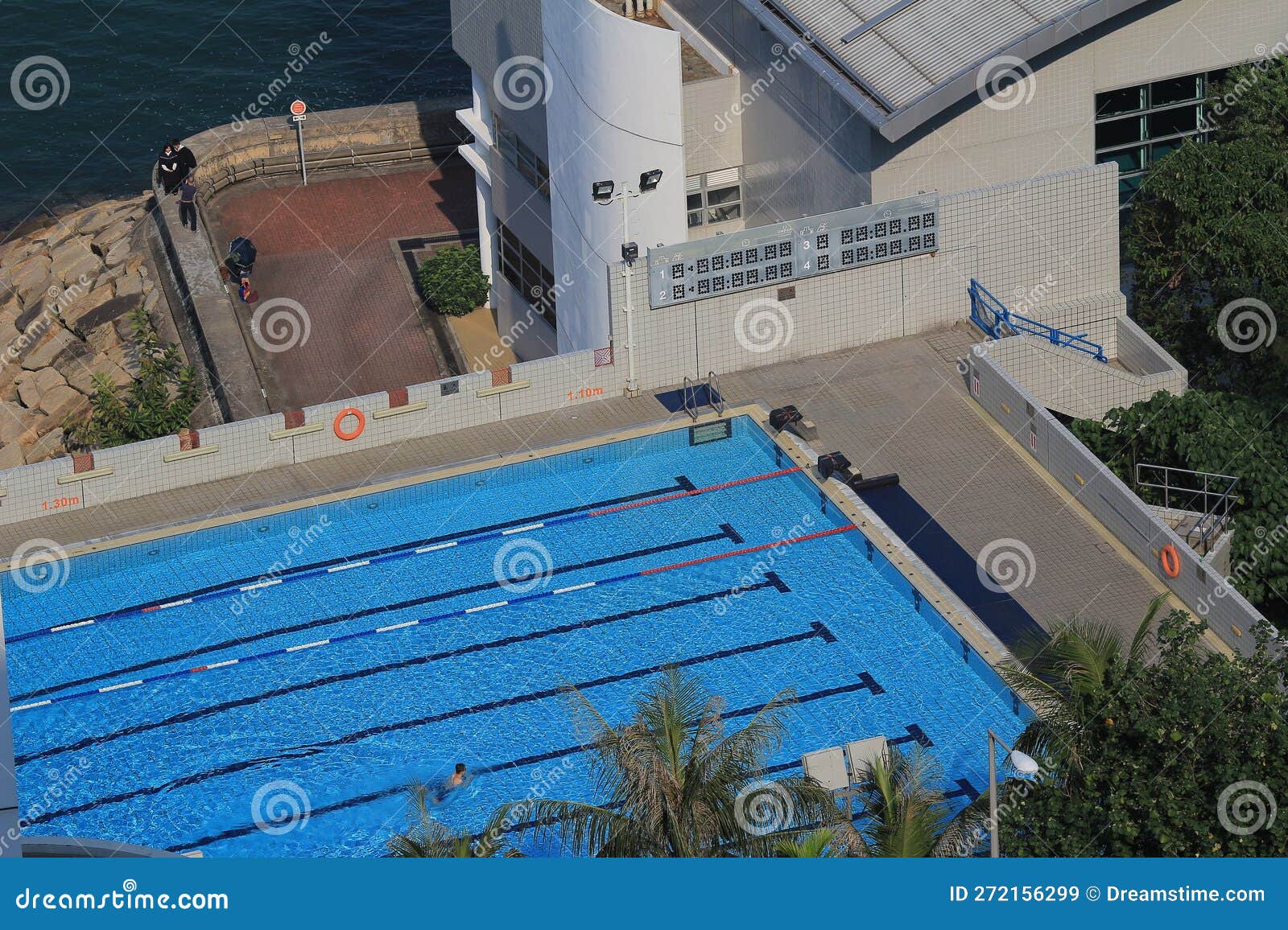 Swimming Pool, a Large Outdoor Collegiate Swimming Facility Editorial ...