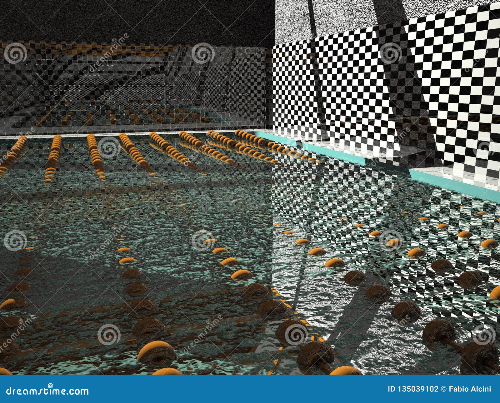 Swimming Pool with Light and Shadows Stock Illustration - Illustration ...