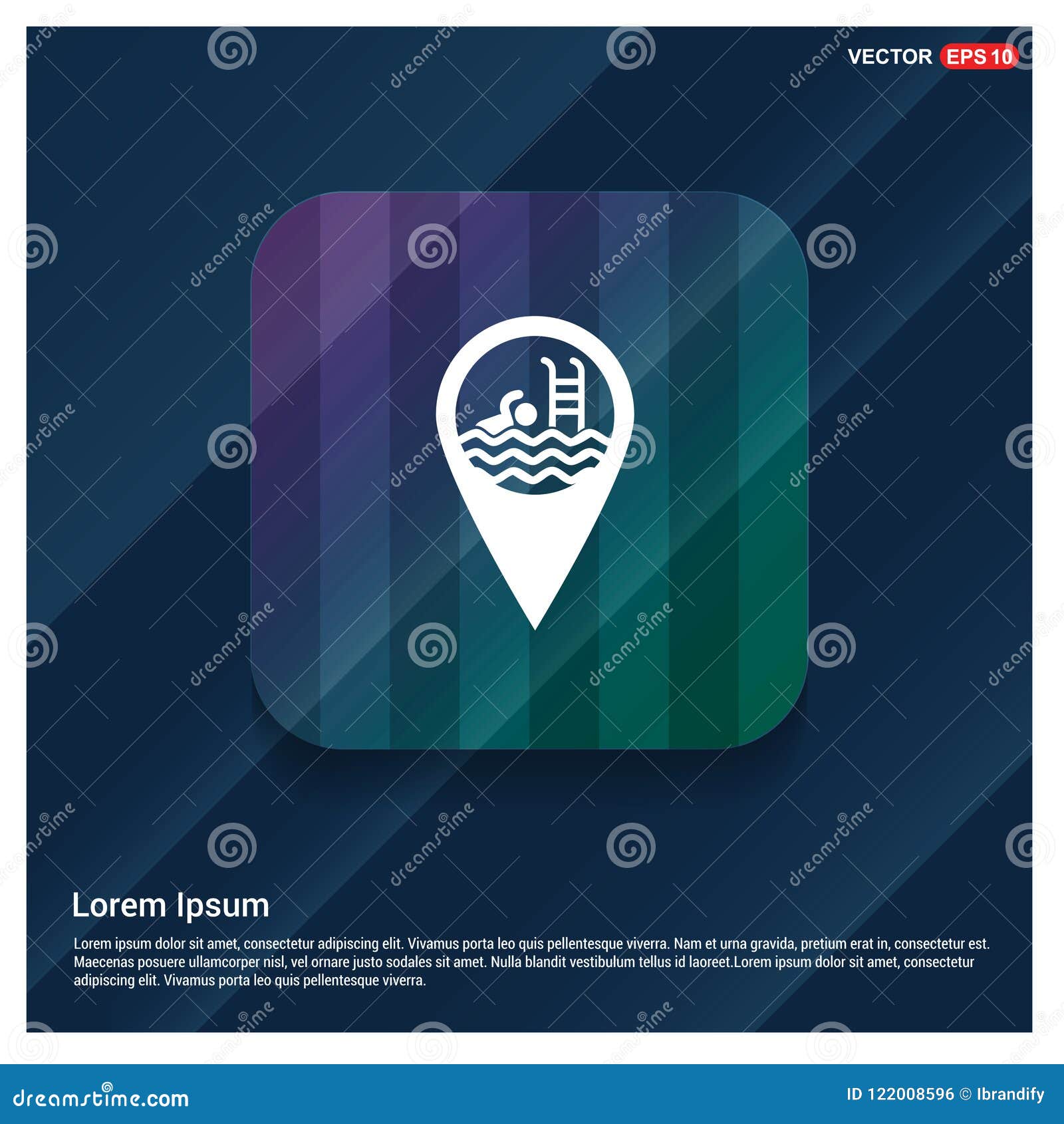 Swimming Pool Location Icon Stock Vector - Illustration of safety ...