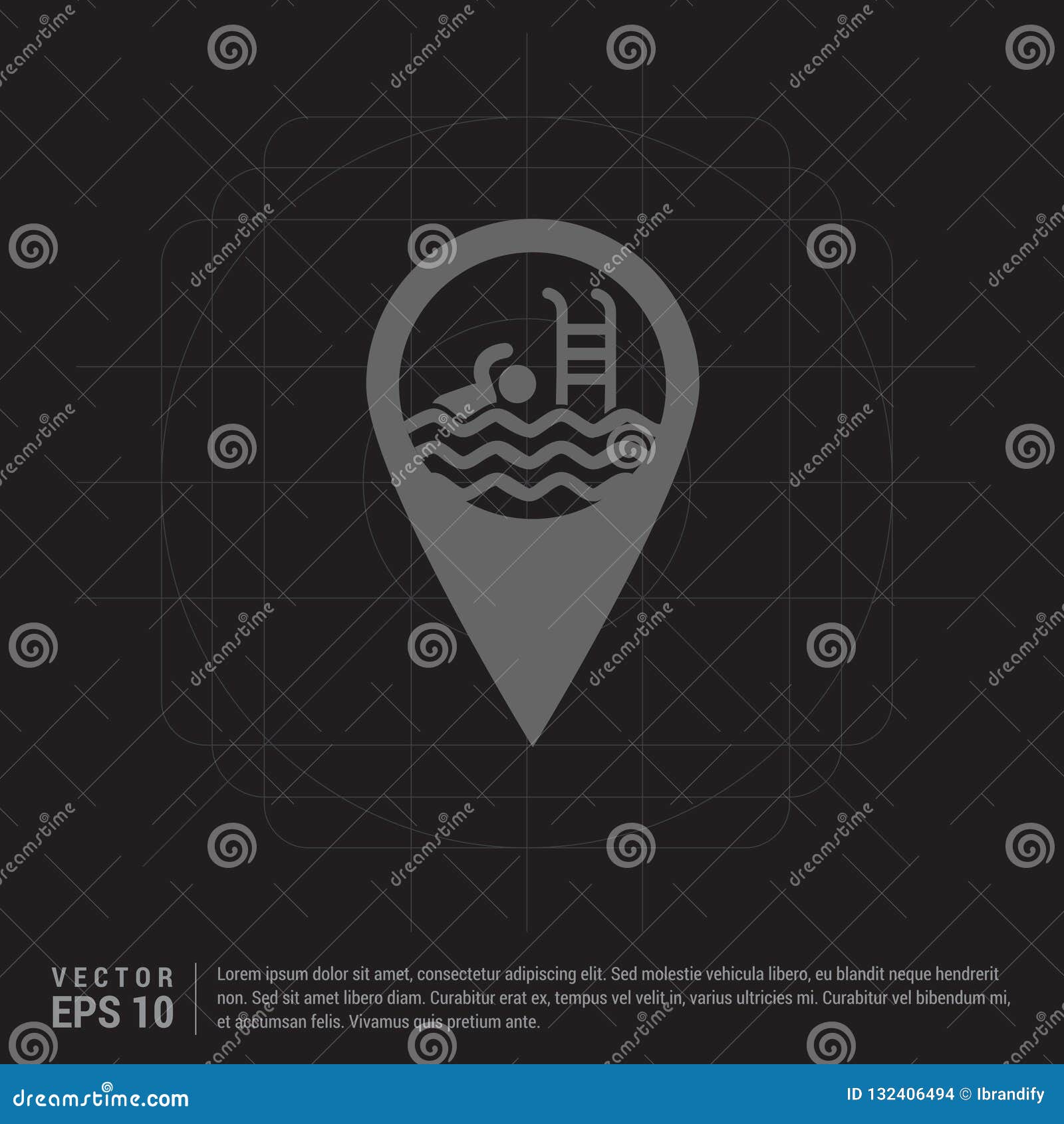 Swimming Pool Location Icon Stock Vector - Illustration of location ...