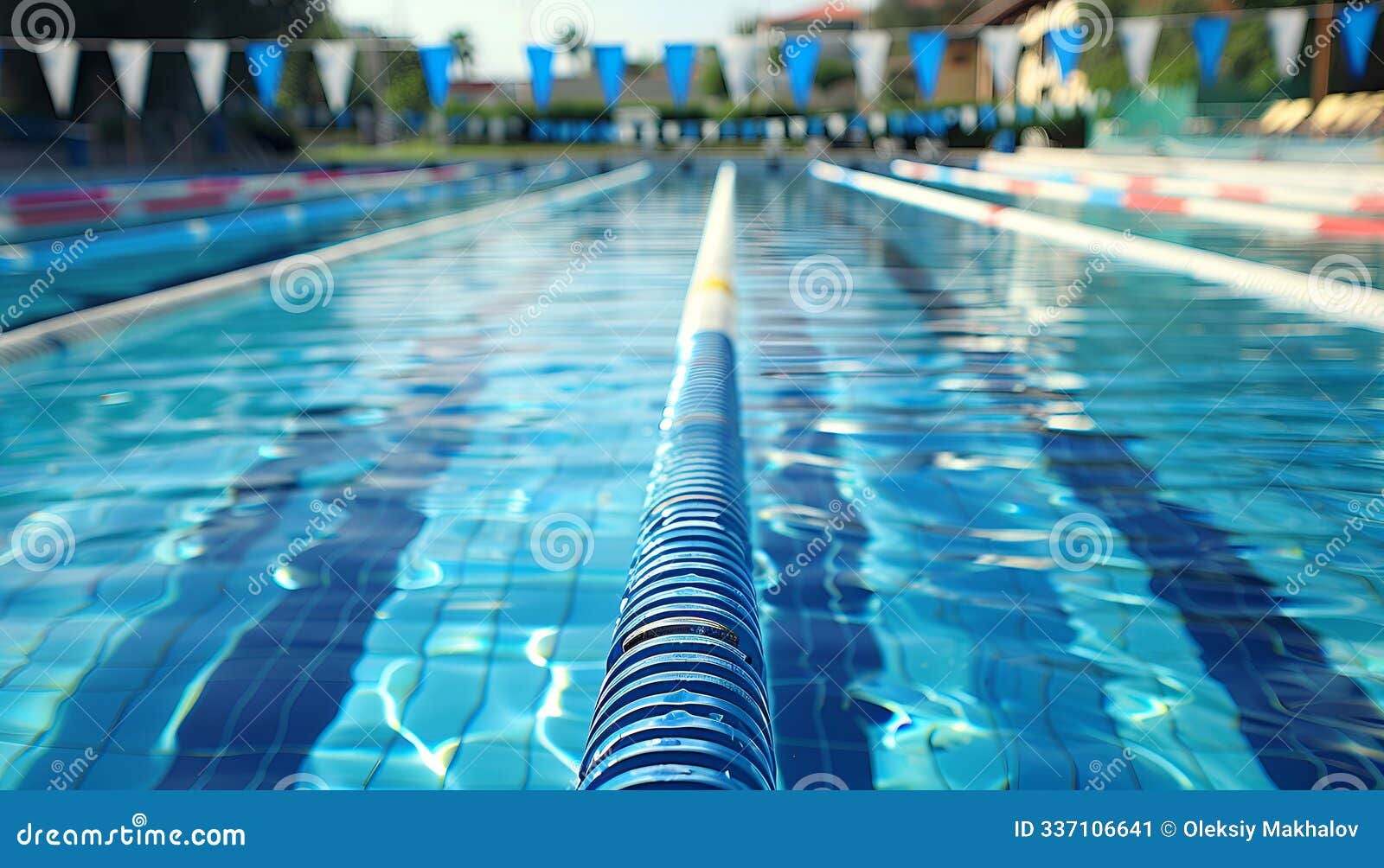 Swimming Pool with Long Line of Lanes Stock Illustration - Illustration ...