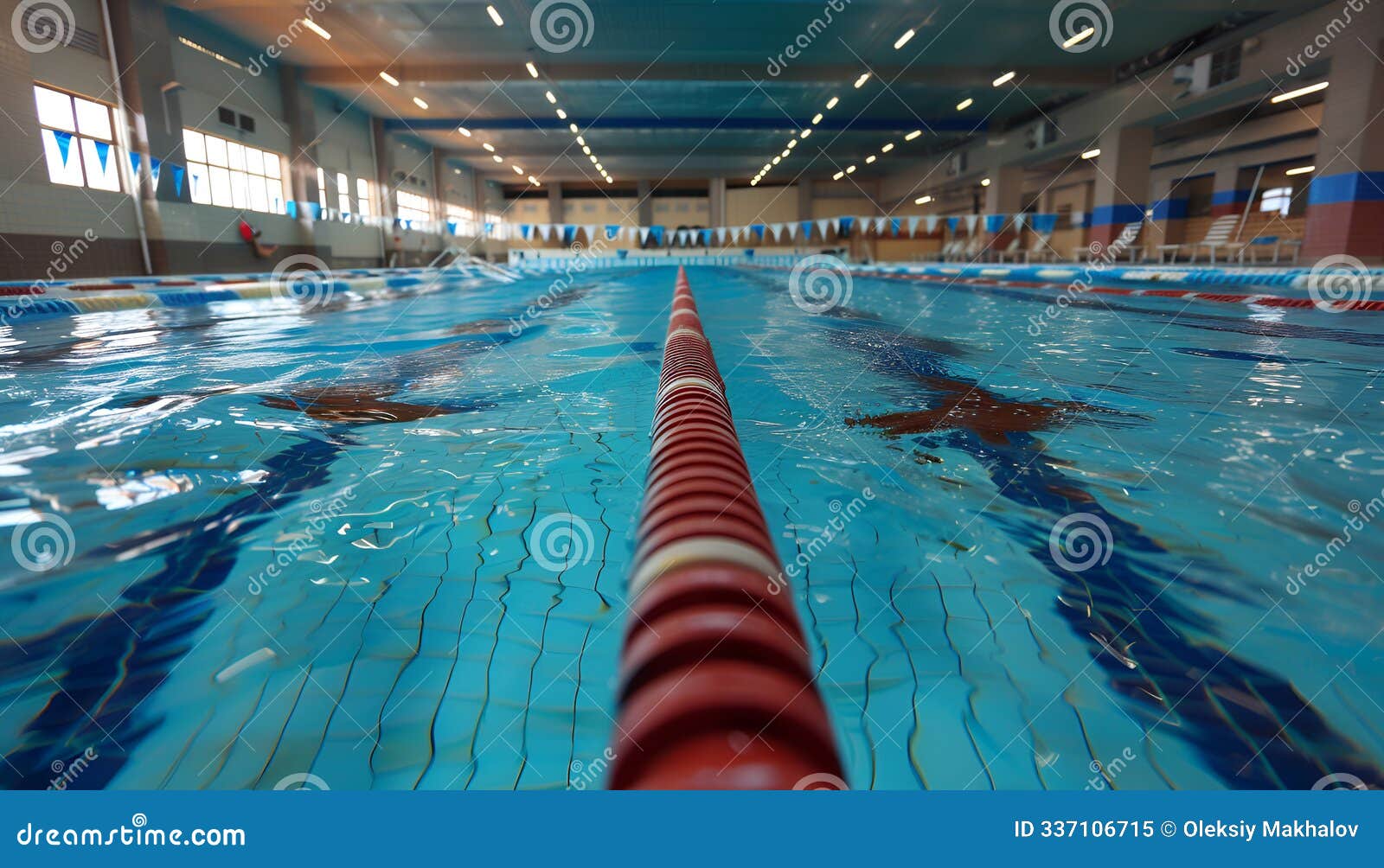 Swimming Pool with Long Line of Lanes Stock Illustration - Illustration ...