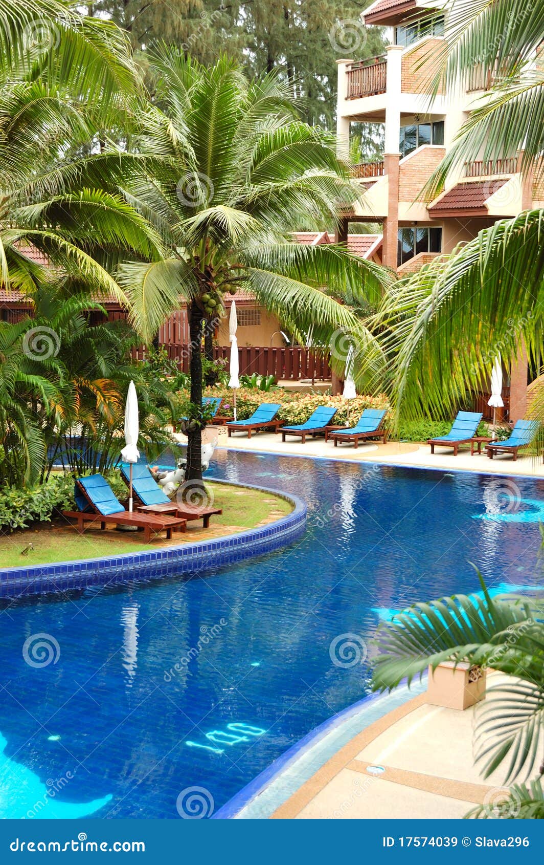 Swimming Pool at the Luxury Hotel Stock Image - Image of beautiful ...