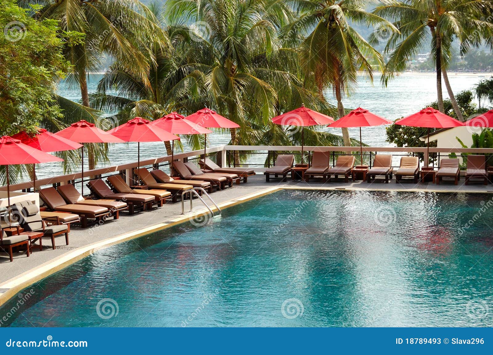Swimming Pool at the Luxury Hotel Stock Image - Image of pool, beach ...