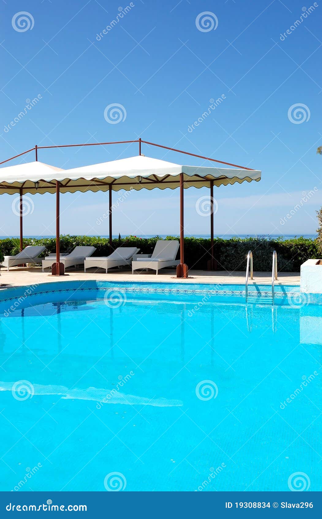 Swimming Pool at Luxury Hotel Stock Photo - Image of sunbed, holiday ...