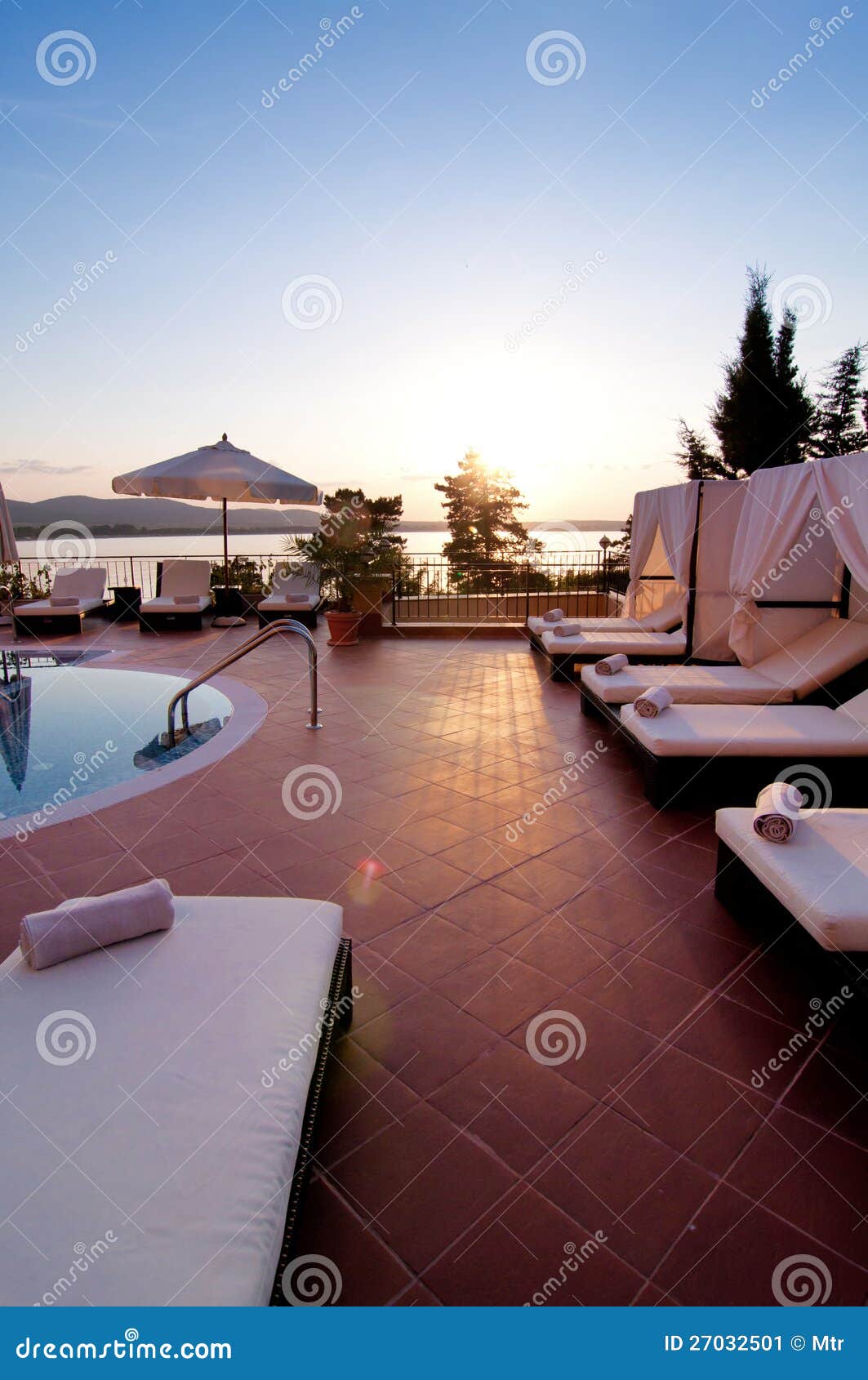Swimming Pool of Luxury Hotel Stock Image - Image of quiet, elegant ...