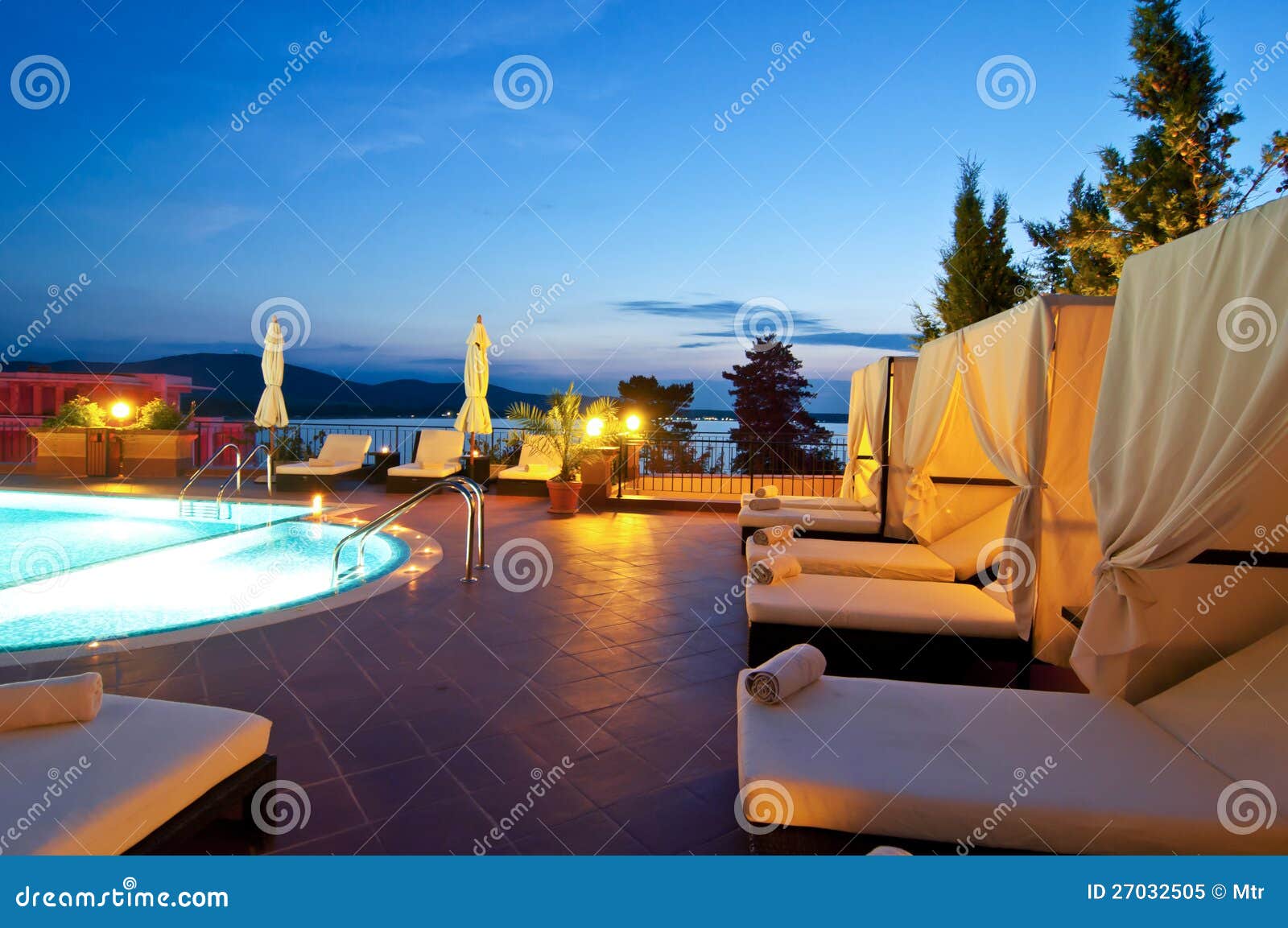 Swimming Pool of Luxury Hotel Stock Image - Image of light, sunlight ...