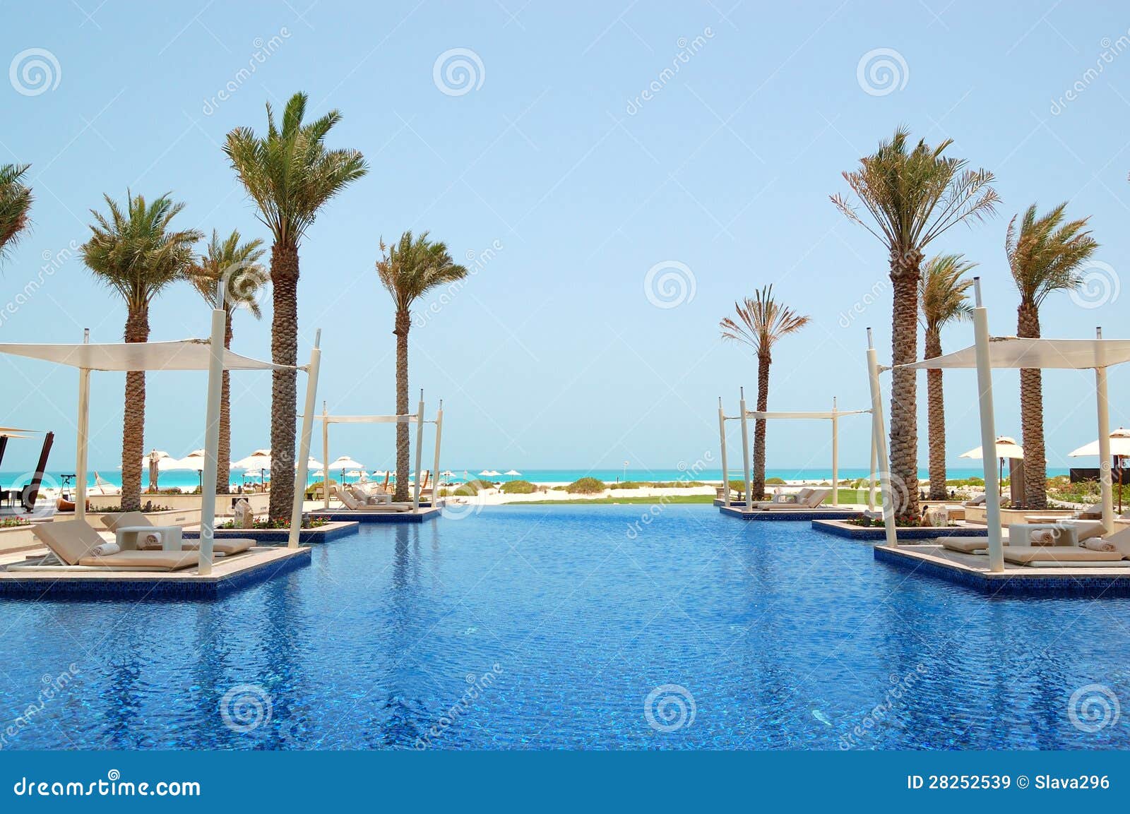 Swimming Pool of the Luxury Hotel Stock Image - Image of recreation ...