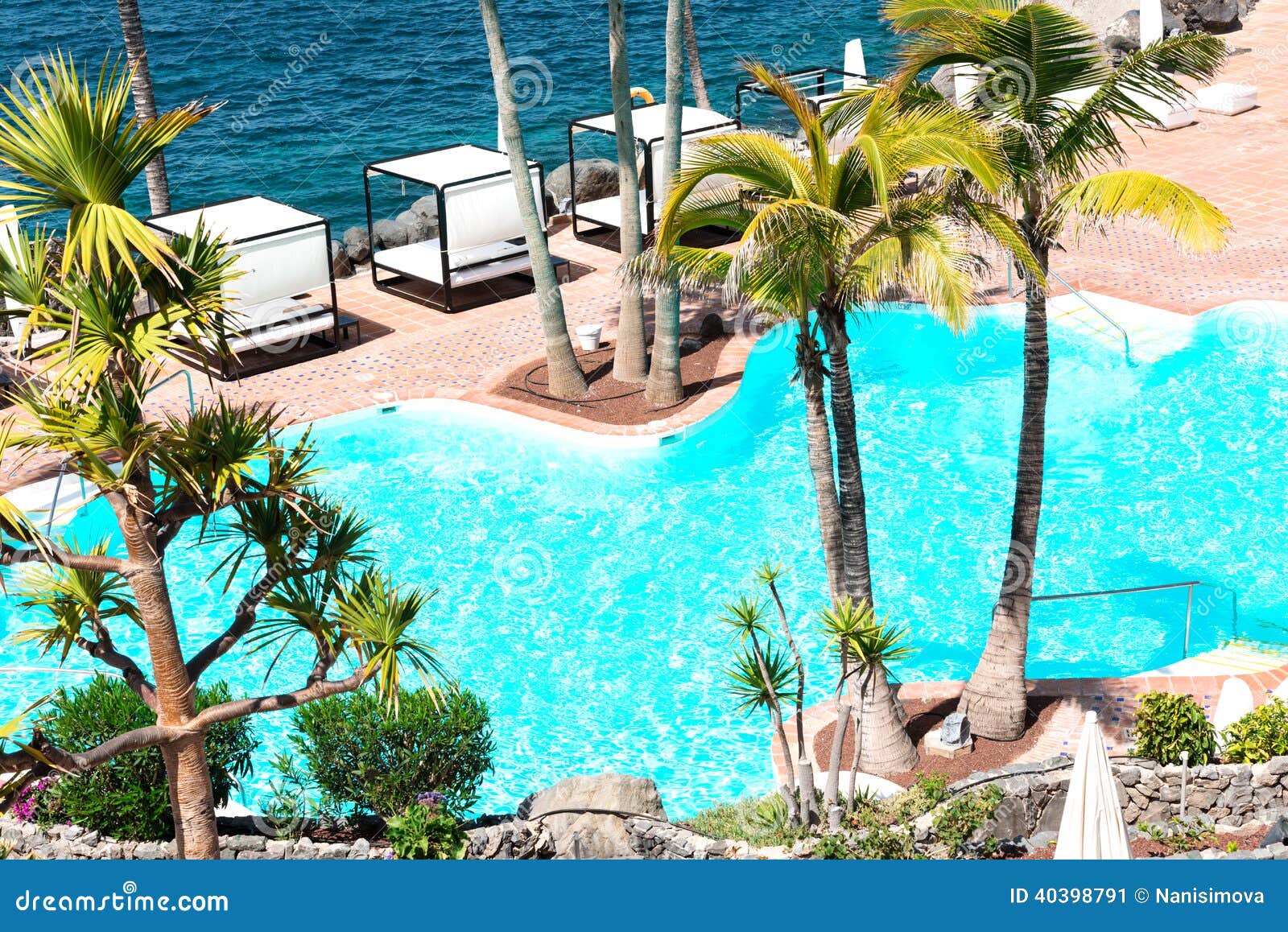 Swimming Pool at Luxury Resort Stock Image - Image of luxury, swimming ...