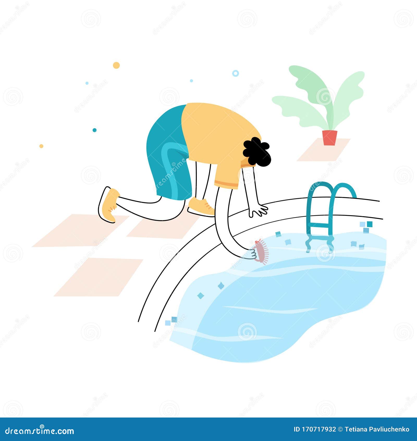 Swimming pool maintenance stock vector. Illustration of background ...