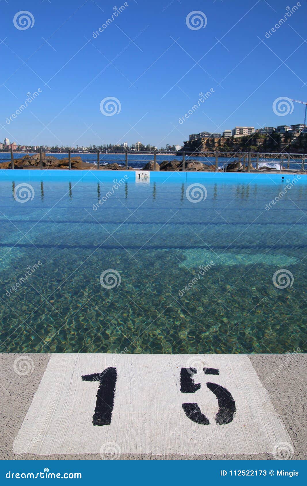 Swimming Pool 15 Metre Mark Stock Image - Image of metre, swimming ...