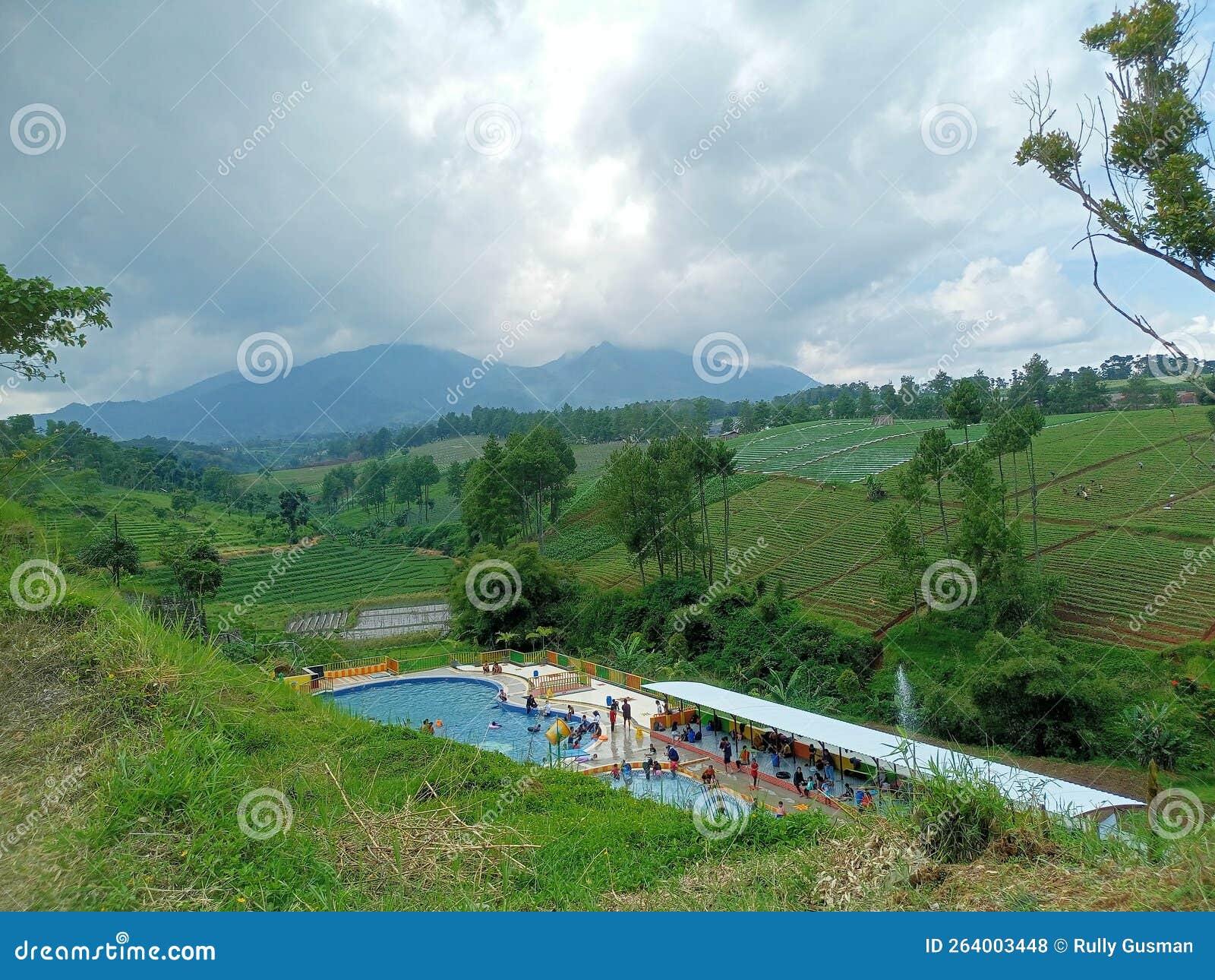 Swimming Pool in the Middle of the Mountains Stock Photo - Image of ...