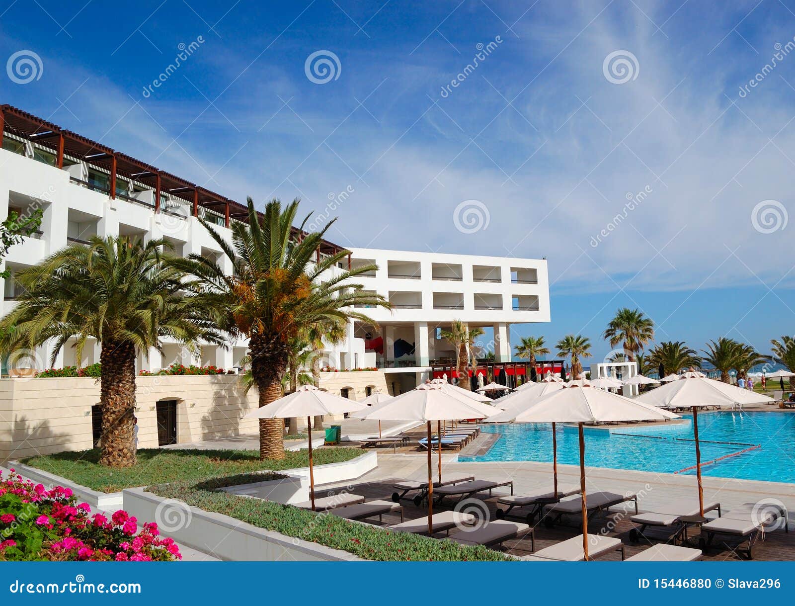 Swimming Pool at the Modern Luxury Hotel Stock Photo - Image of greece ...