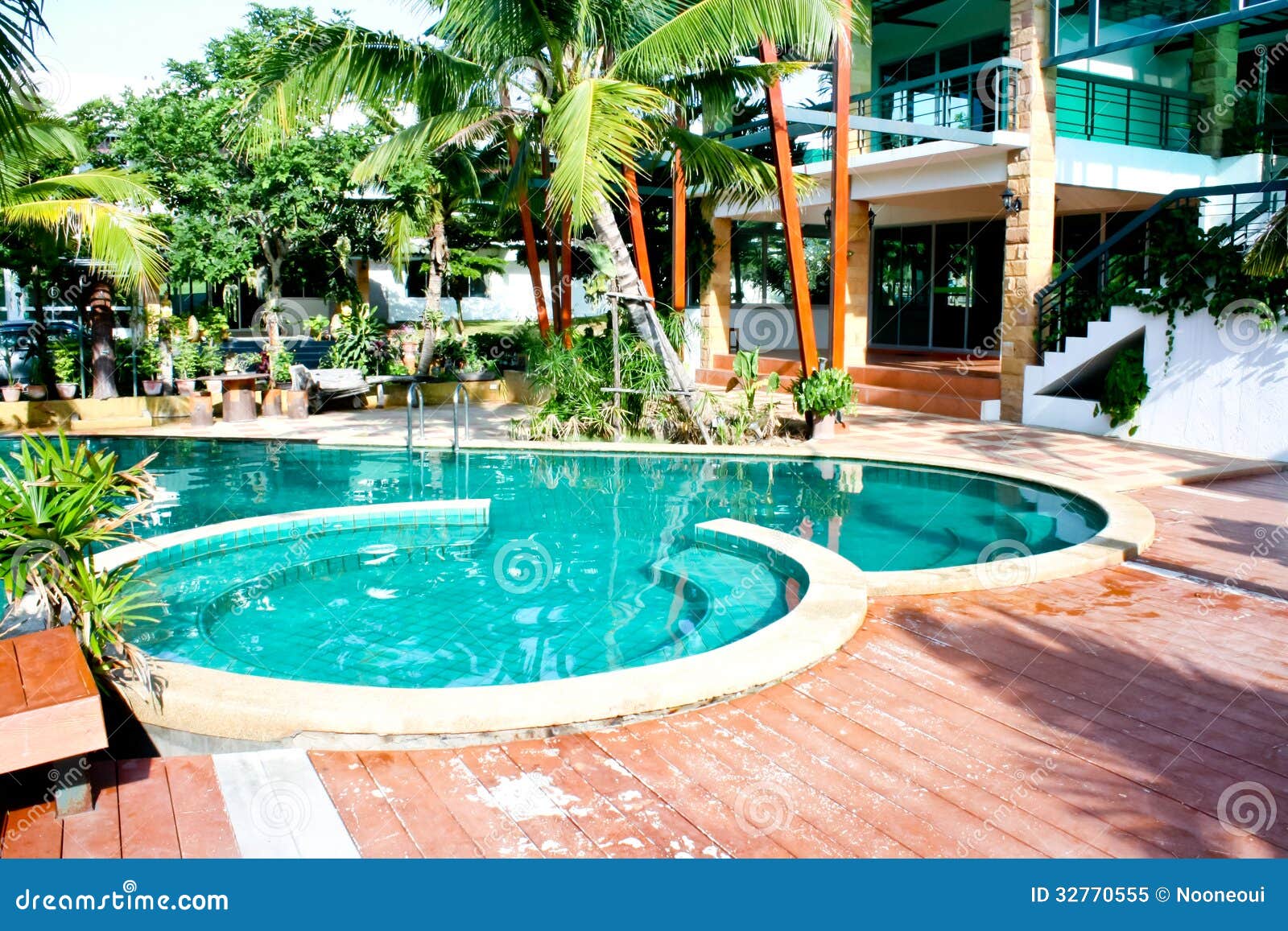 Swimming pool in morning stock image. Image of holiday - 32770555