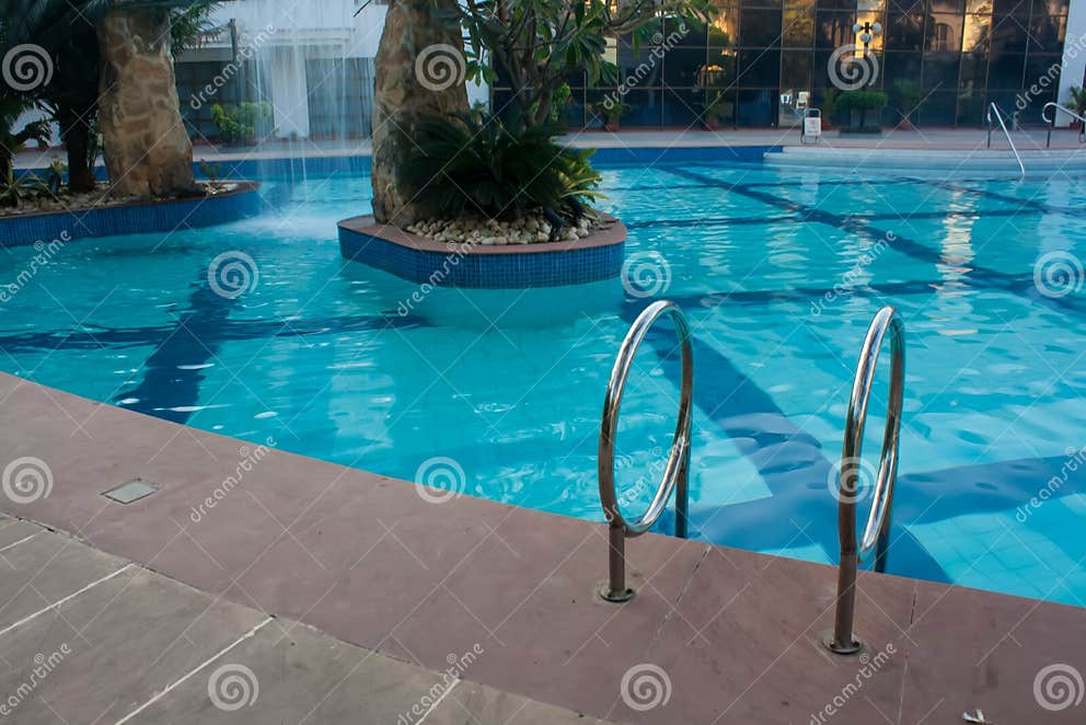 Swimming pool in morning stock image. Image of aqua, detail - 33027381