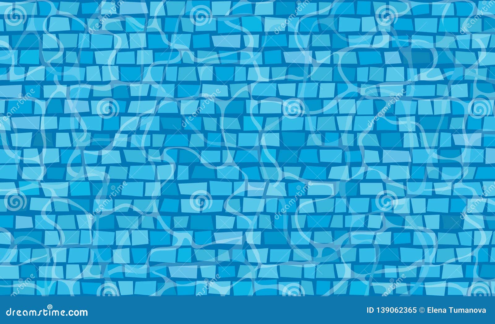 Swimming Pool with Mosaic Tiles. Overhead View Stock Vector ...