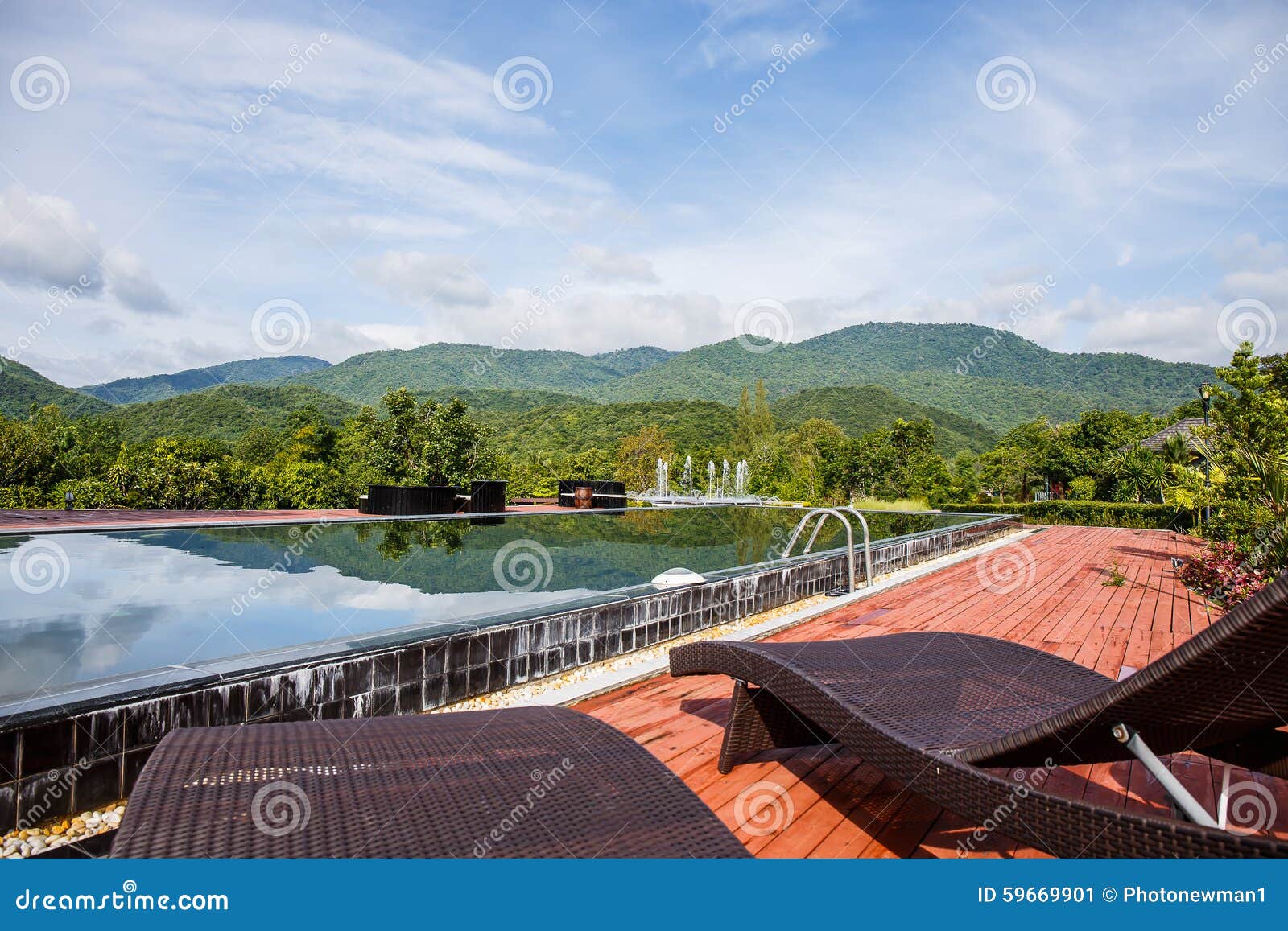 Swimming Pool with Mountain. Stock Image - Image of mountains, outdoor ...