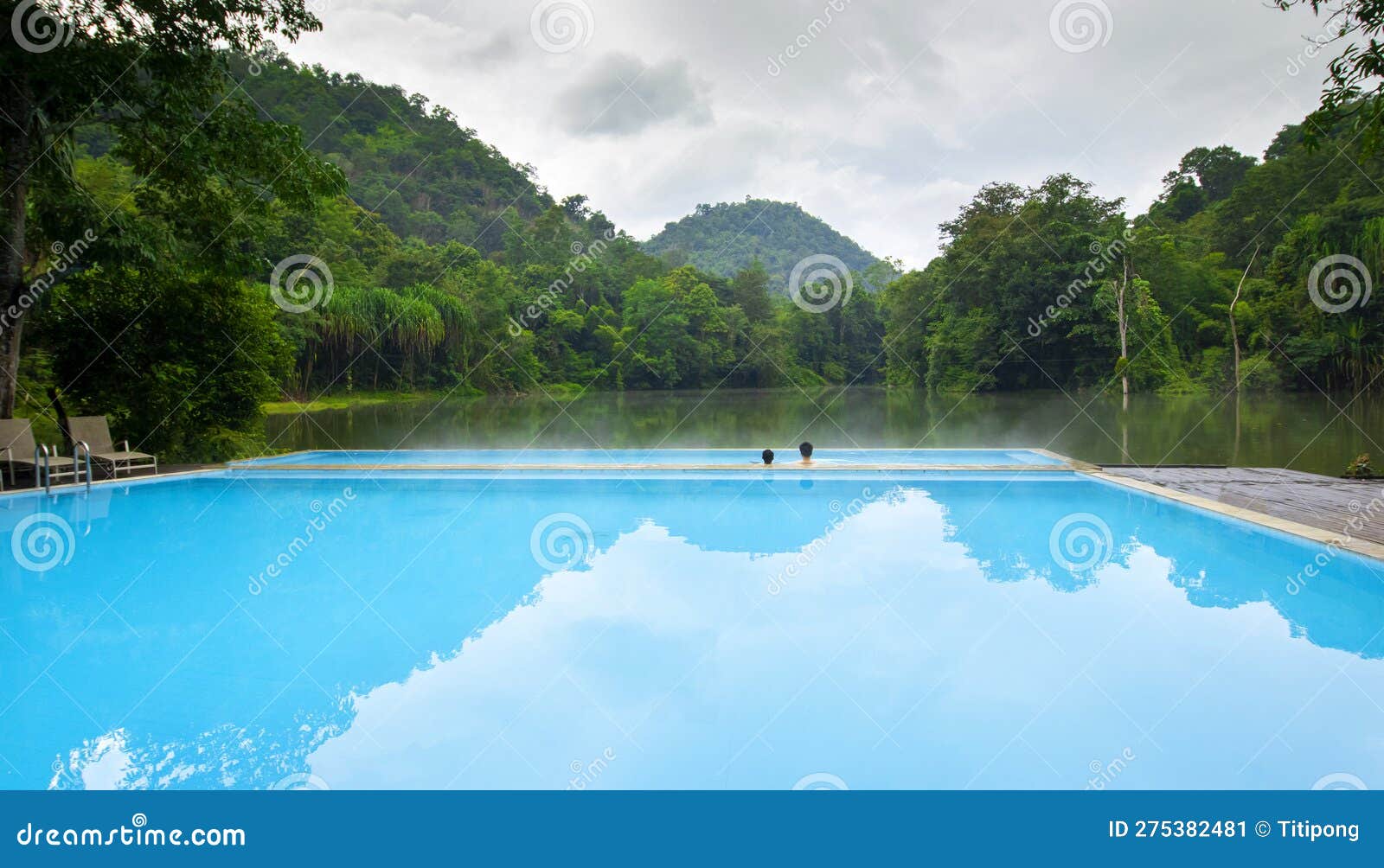 Swimming Pool in the Natural Environment Stock Image - Image of drone ...