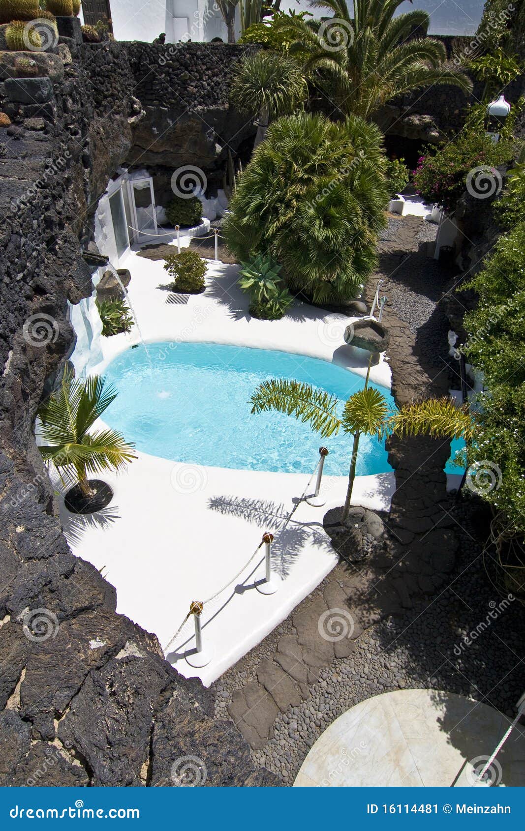 Swimming Pool in Natural Volcanic Rock Area Stock Image - Image of ...