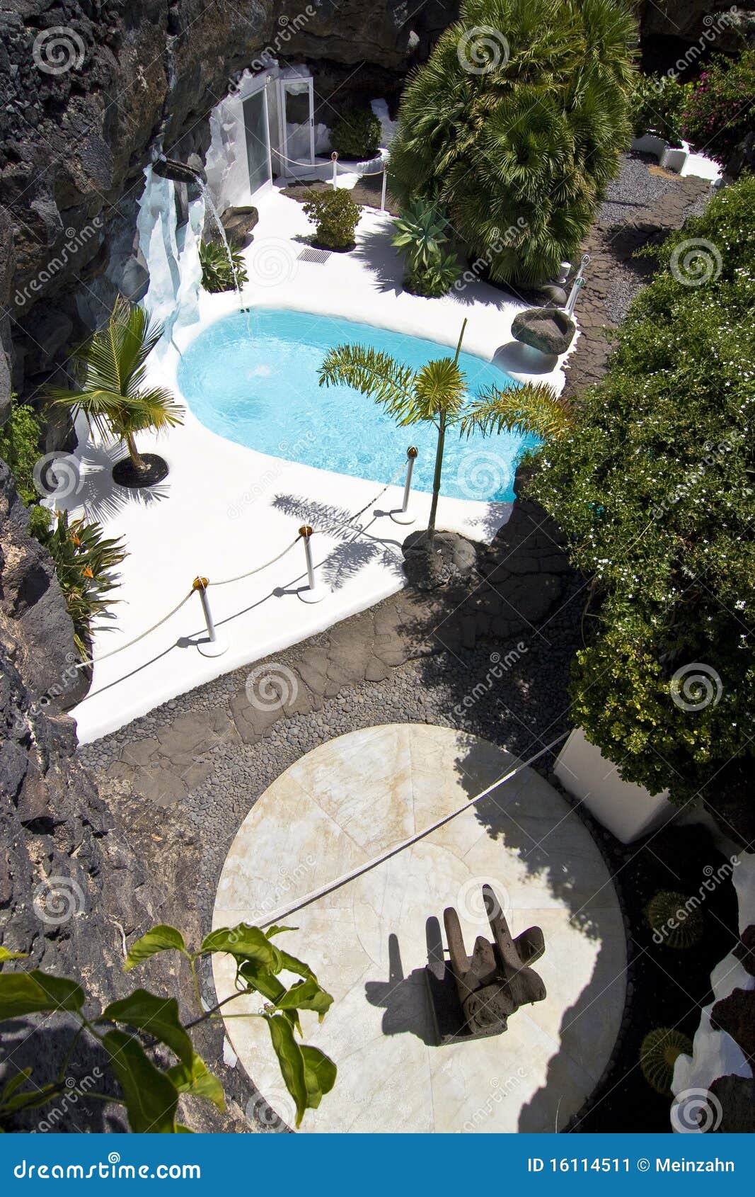 Swimming Pool in Natural Volcanic Rock Area Stock Image - Image of ...