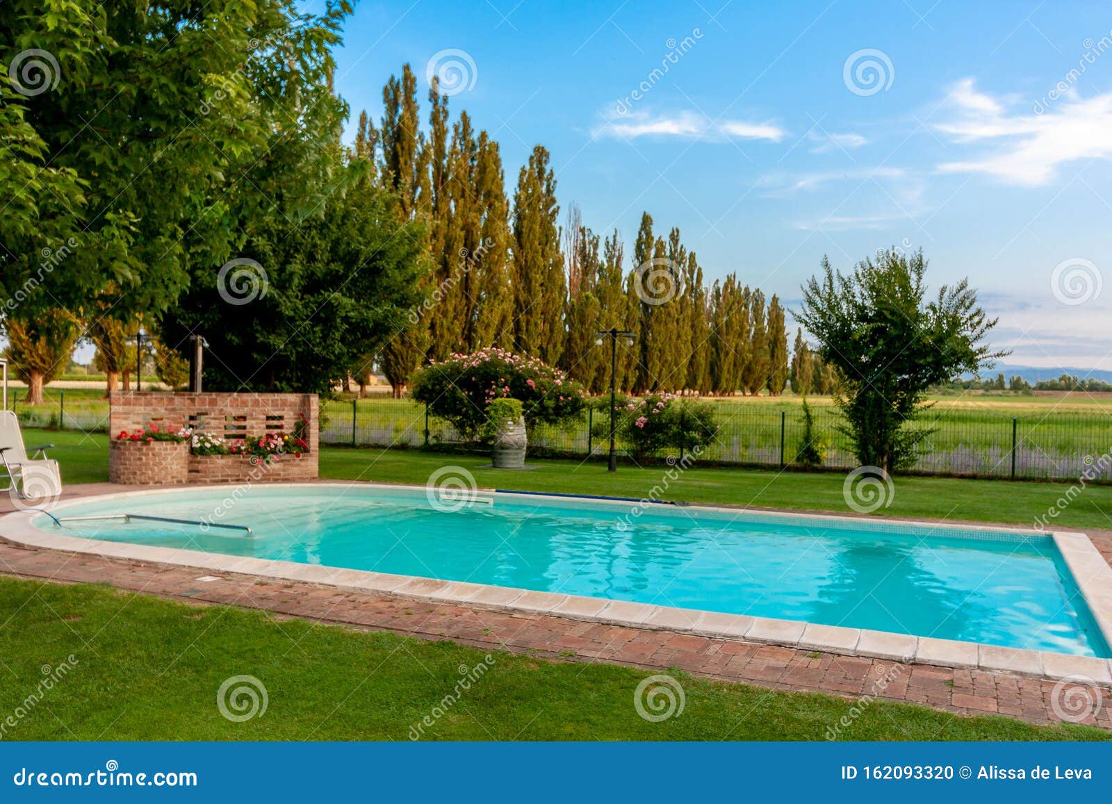 Swimming pool in nature stock photo. Image of pool, green - 162093320