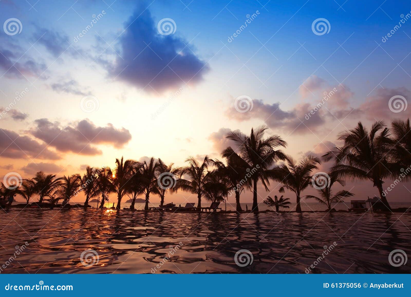 Swimming Pool Near the Beach by Sunset Stock Photo - Image of abstract ...