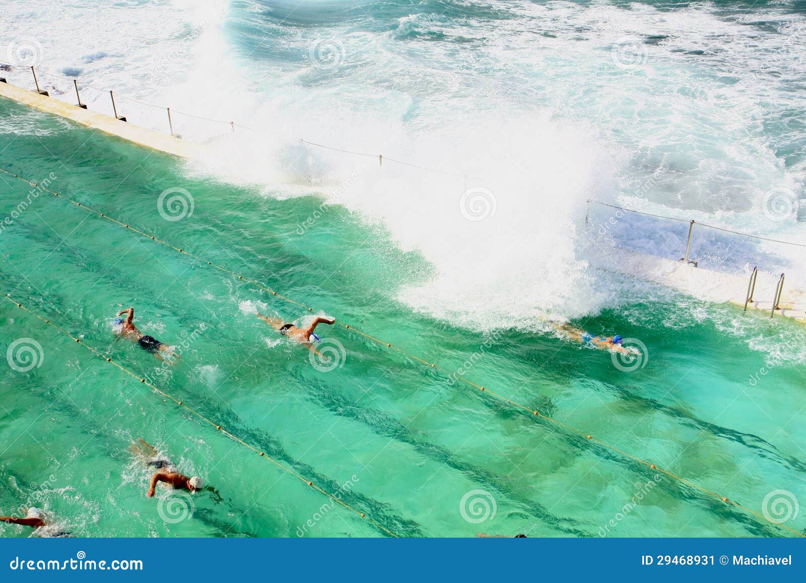 Swimming Pool Near the Ocean at Sydney Stock Image - Image of race ...
