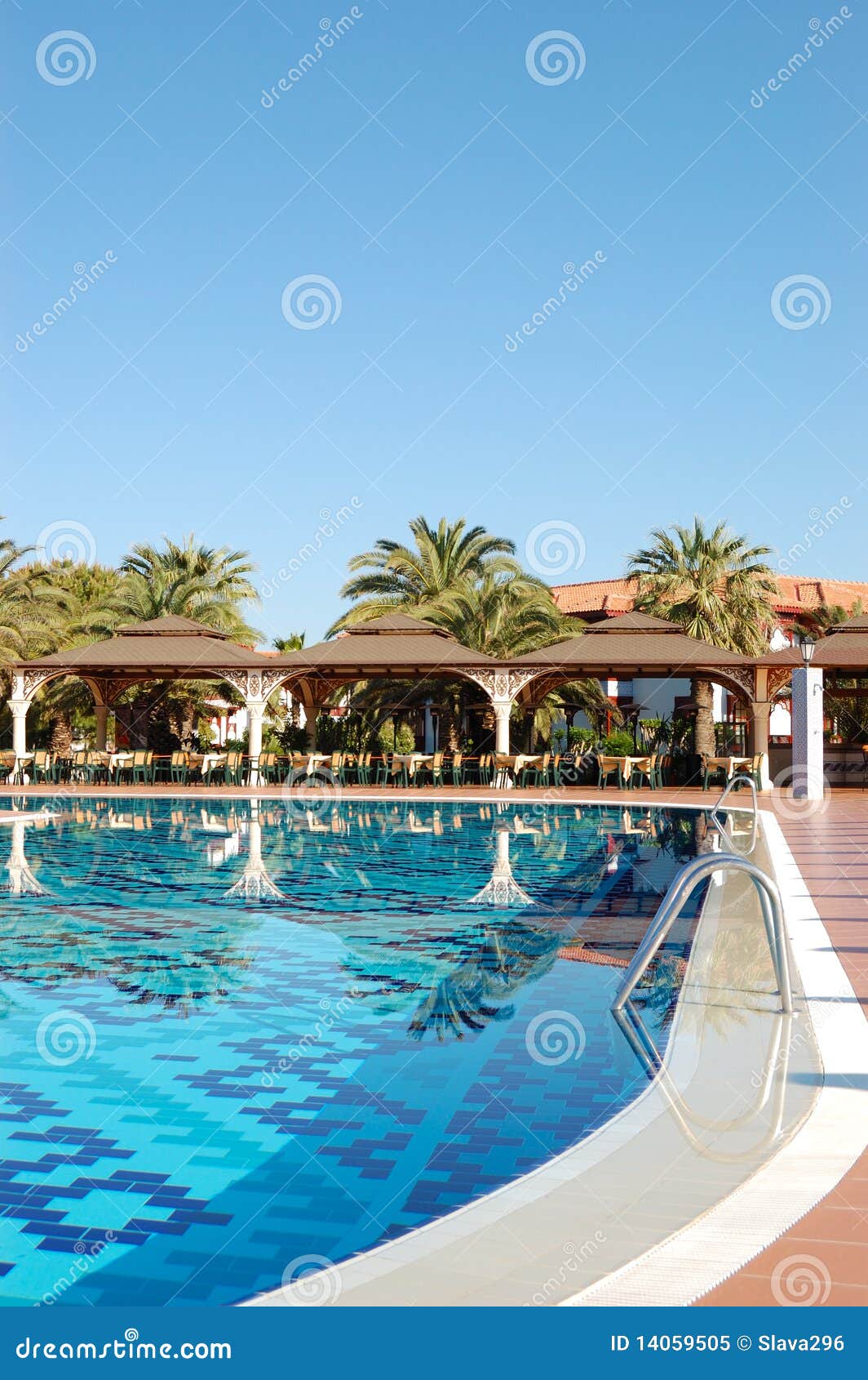 Swimming Pool Near Open-air Restaurant Stock Image - Image of ...