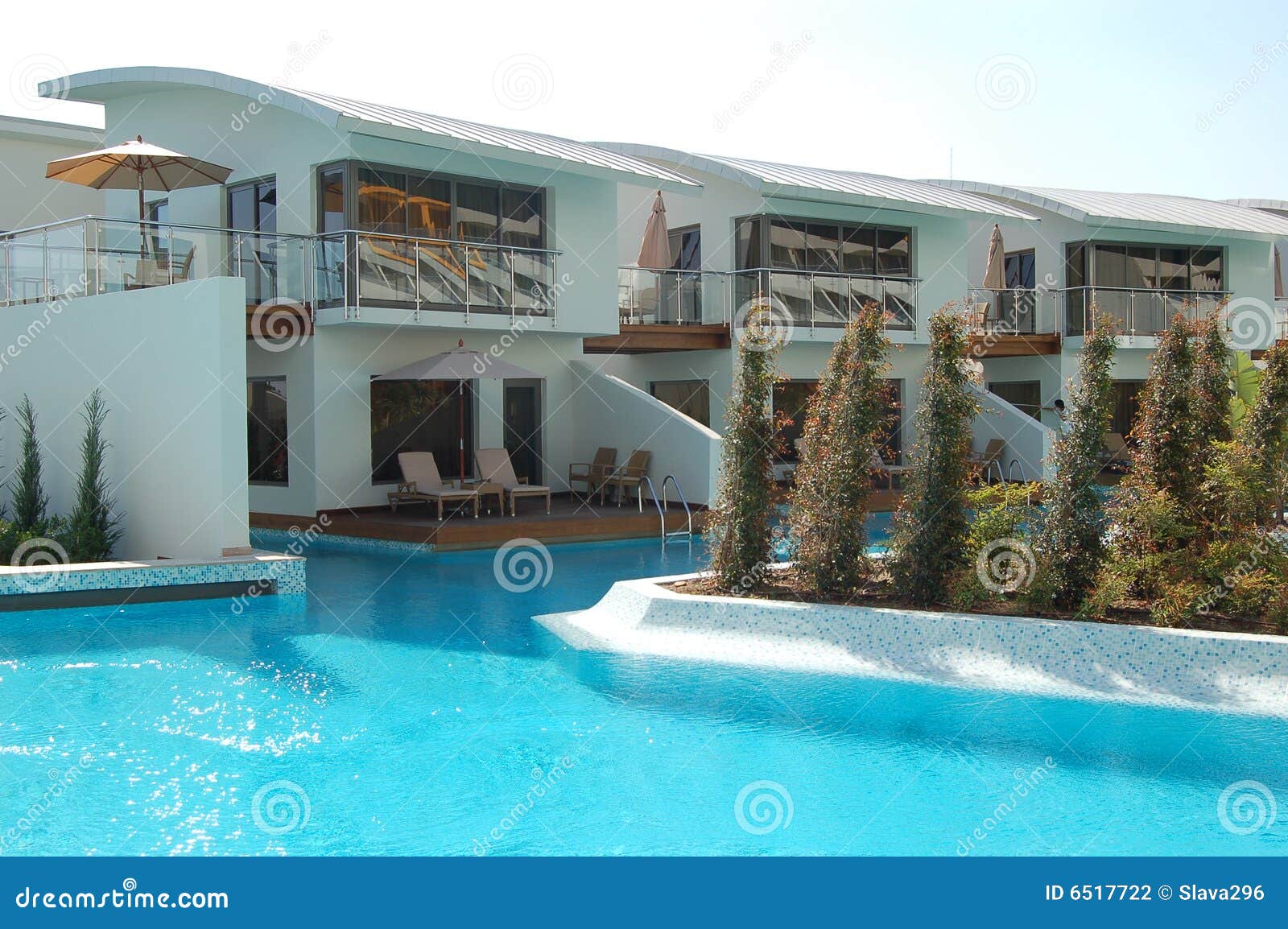 Swimming Pool Near VIP Villas Stock Photo - Image of turkey, pool: 6517722