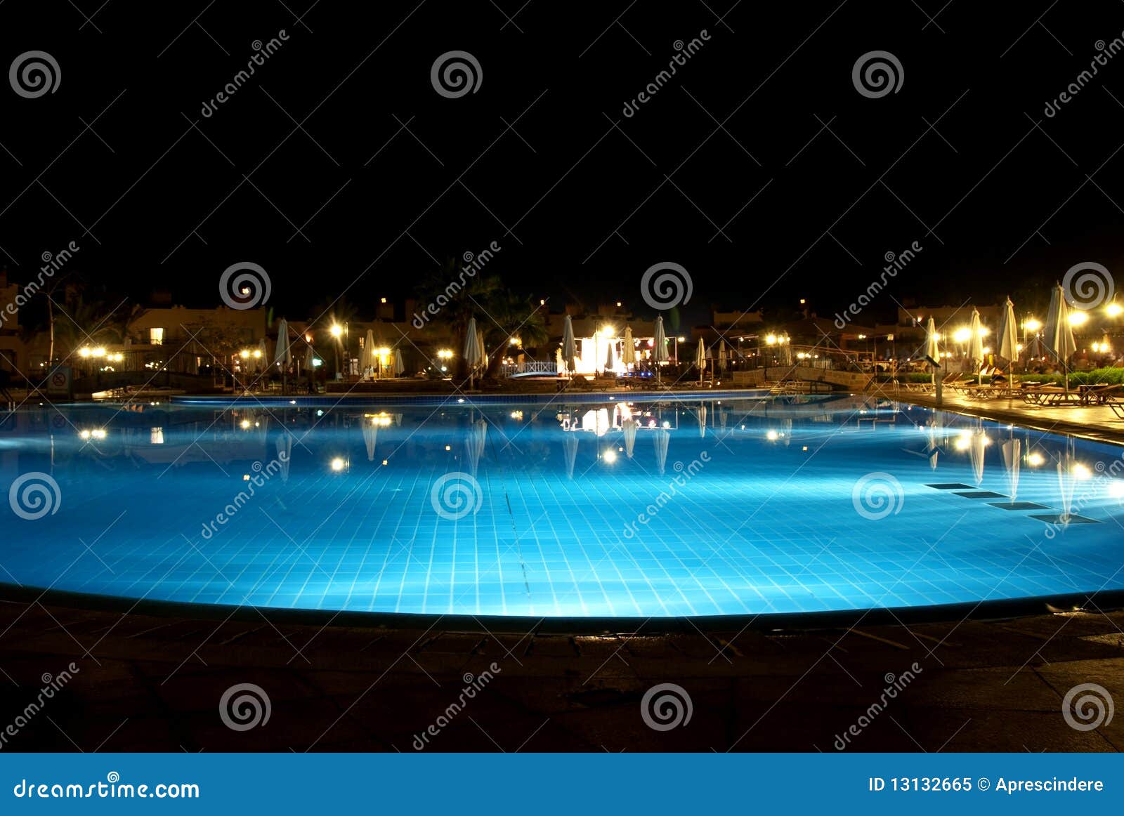 Swimming pool by night stock image. Image of dusk, coast - 13132665