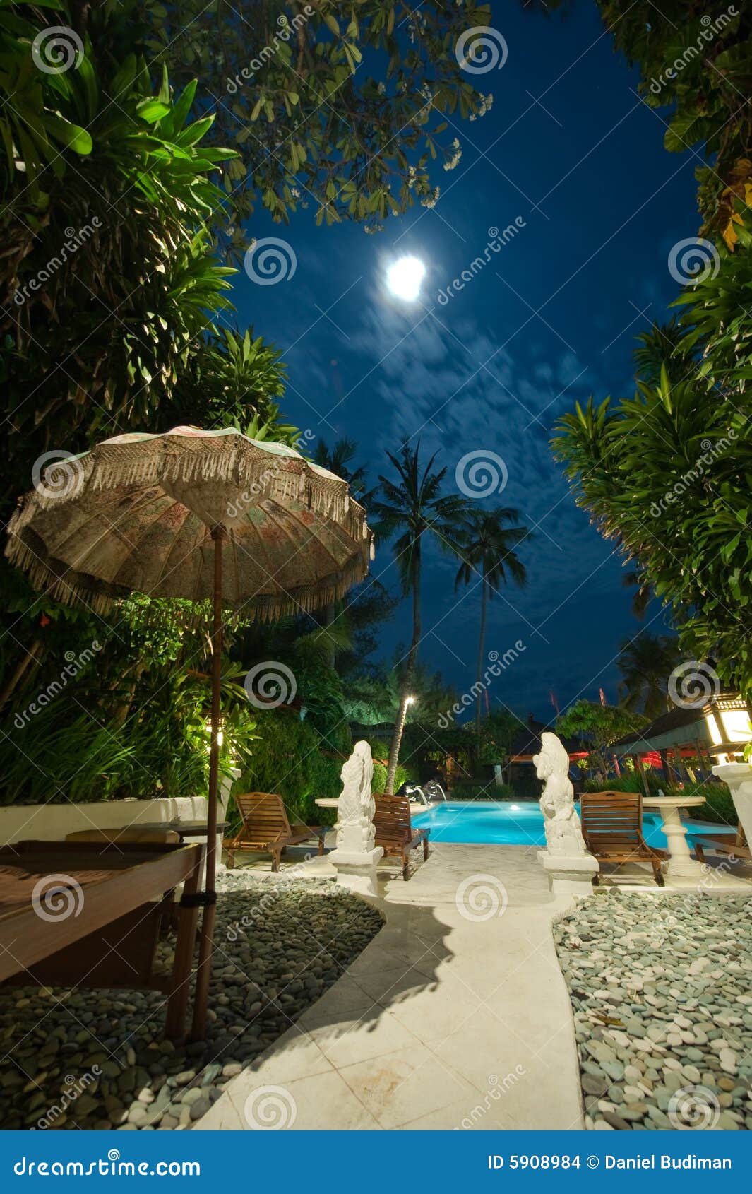 Swimming pool at night stock photo. Image of blue, paradise - 5908984